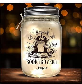 Amazon.com: Foxcorner Personalized Book Mason Jar Night Light Gifts for ...