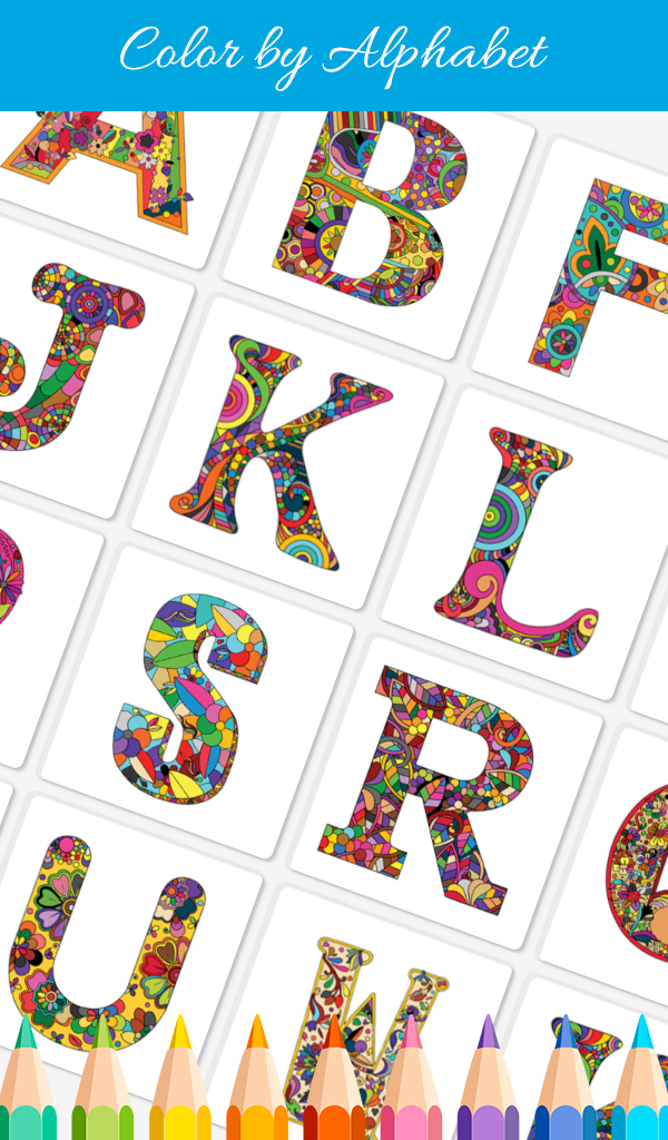 Alphabet Coloring Pages: Adults and Kids - App on Amazon Appstore