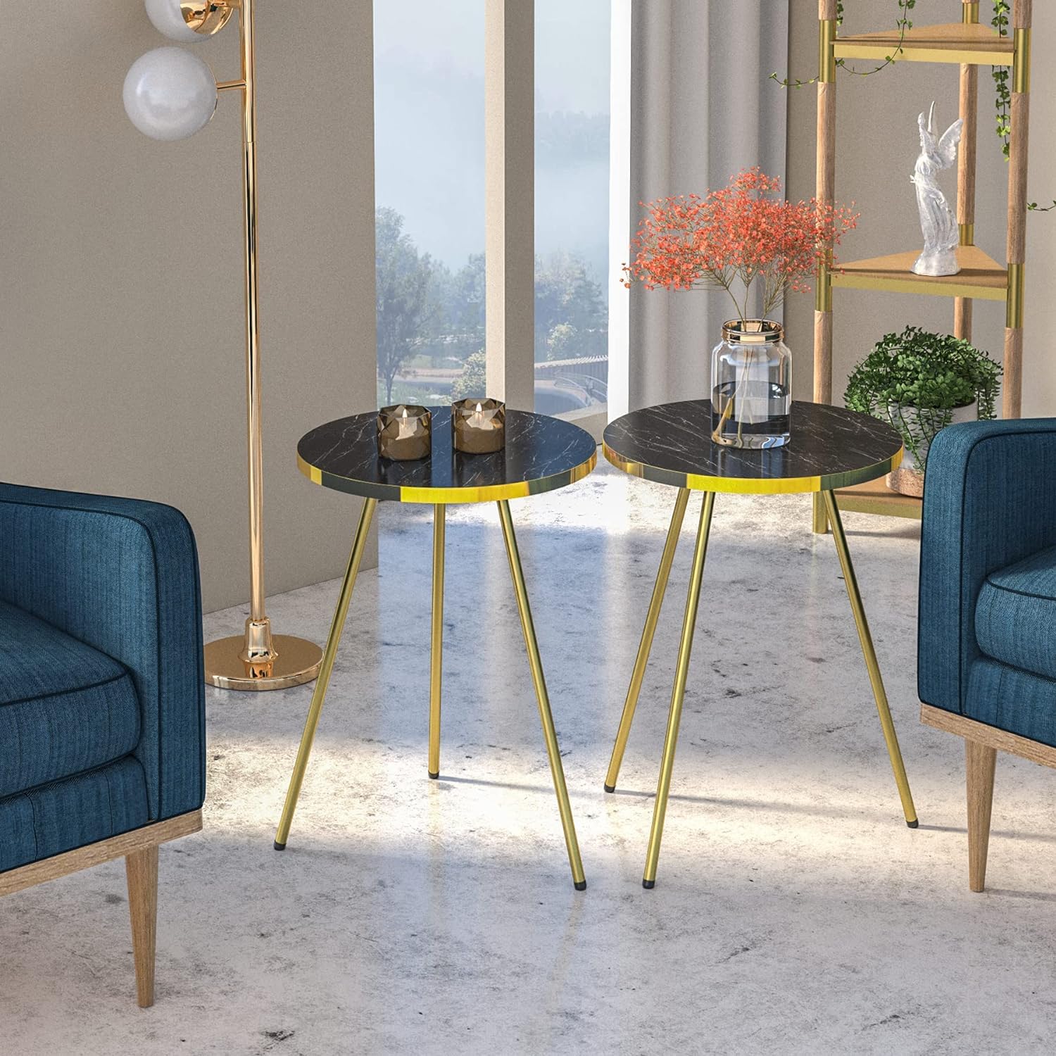 Set Of 3 End Tables For Living Room Round Stacking Side Tables Set Of 3 ...