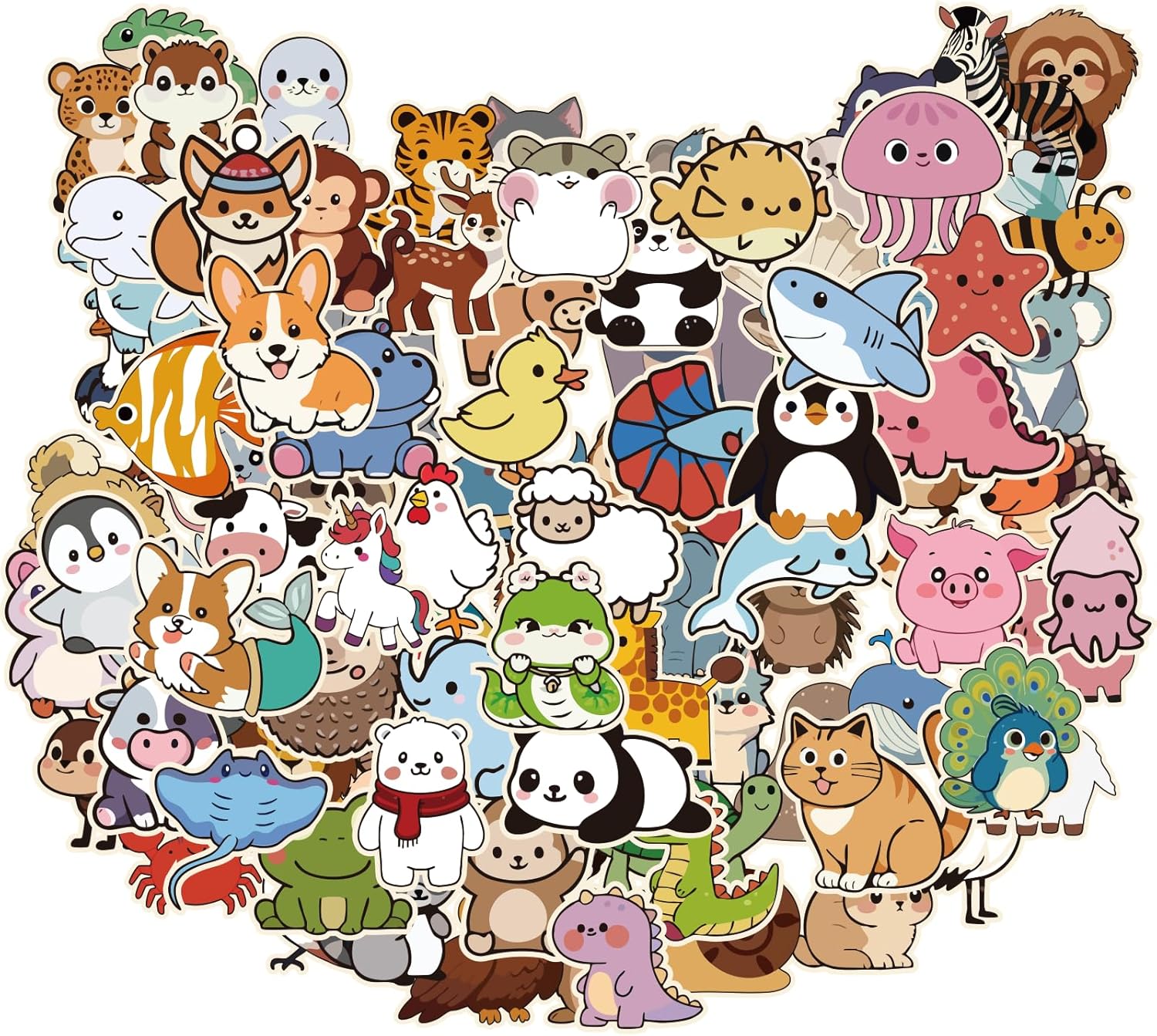 Amazon.com: SerpizePaty 200pcs Cute Animal Stickers for Kids with 100 ...