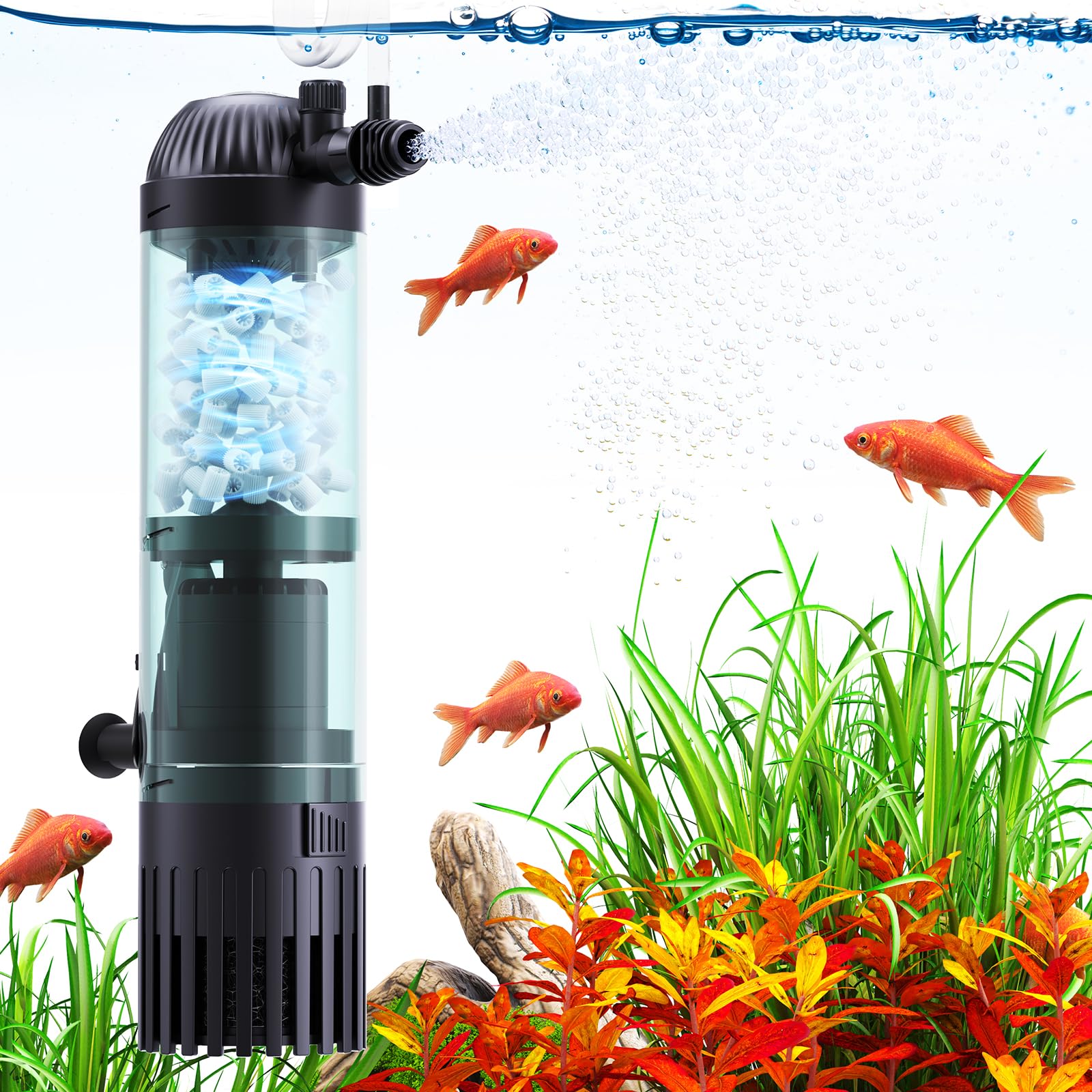Amazon.com : SEAOURA Submersible Aquarium Filter 20-50 Gallon Fish Tank ...