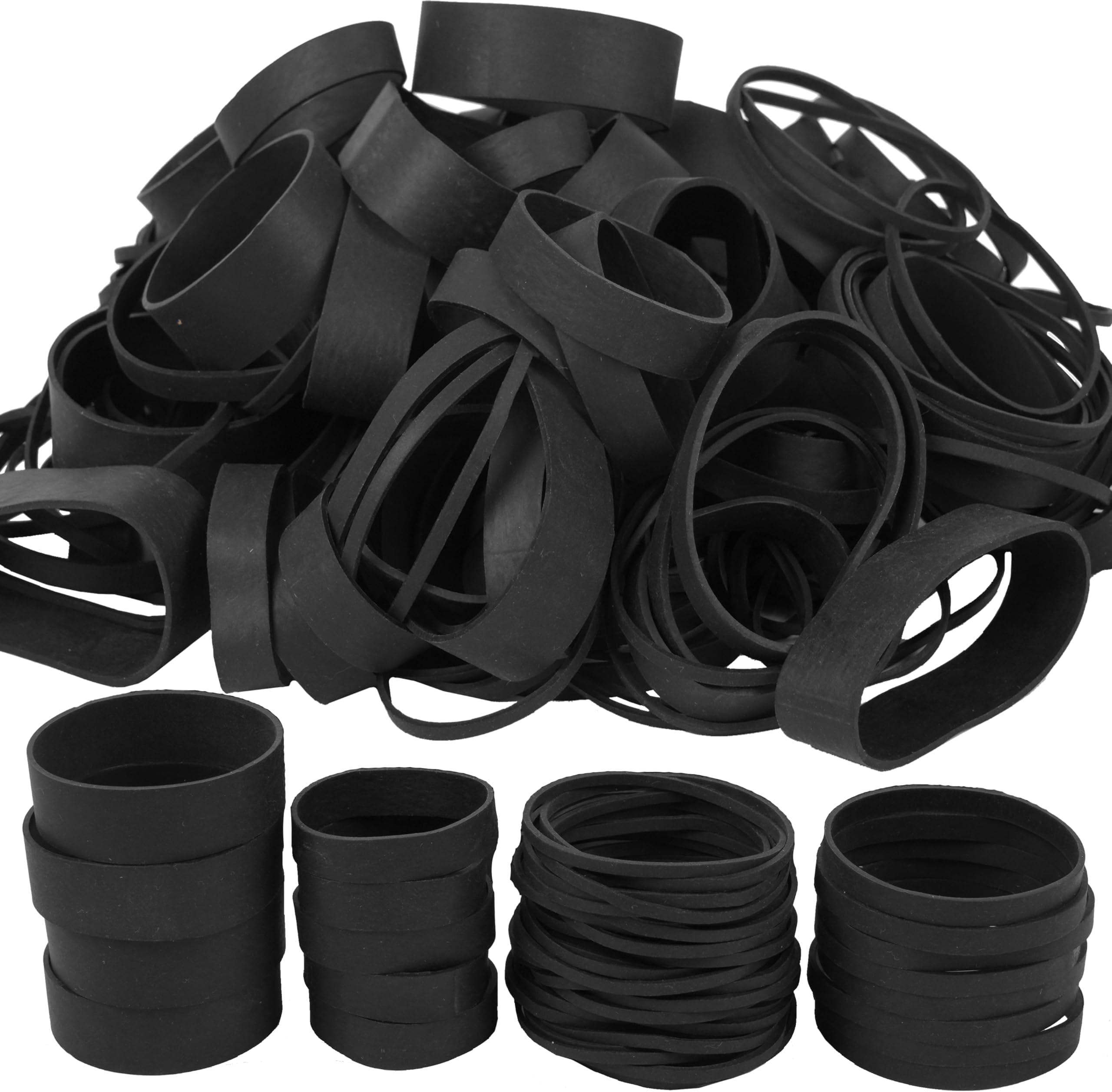 Foshine Tactical Rubber Bands Black Assorted Size #94#82#64#33 (227g/0. ...
