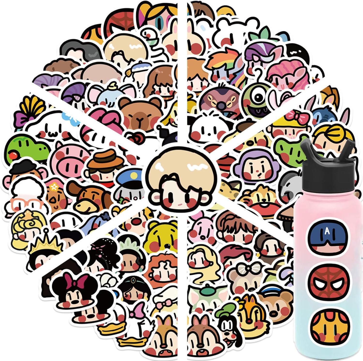 Amazon.com: AMASSIVEROCK Cute Cartoon Stickers - 100 Pcs for Kids ...