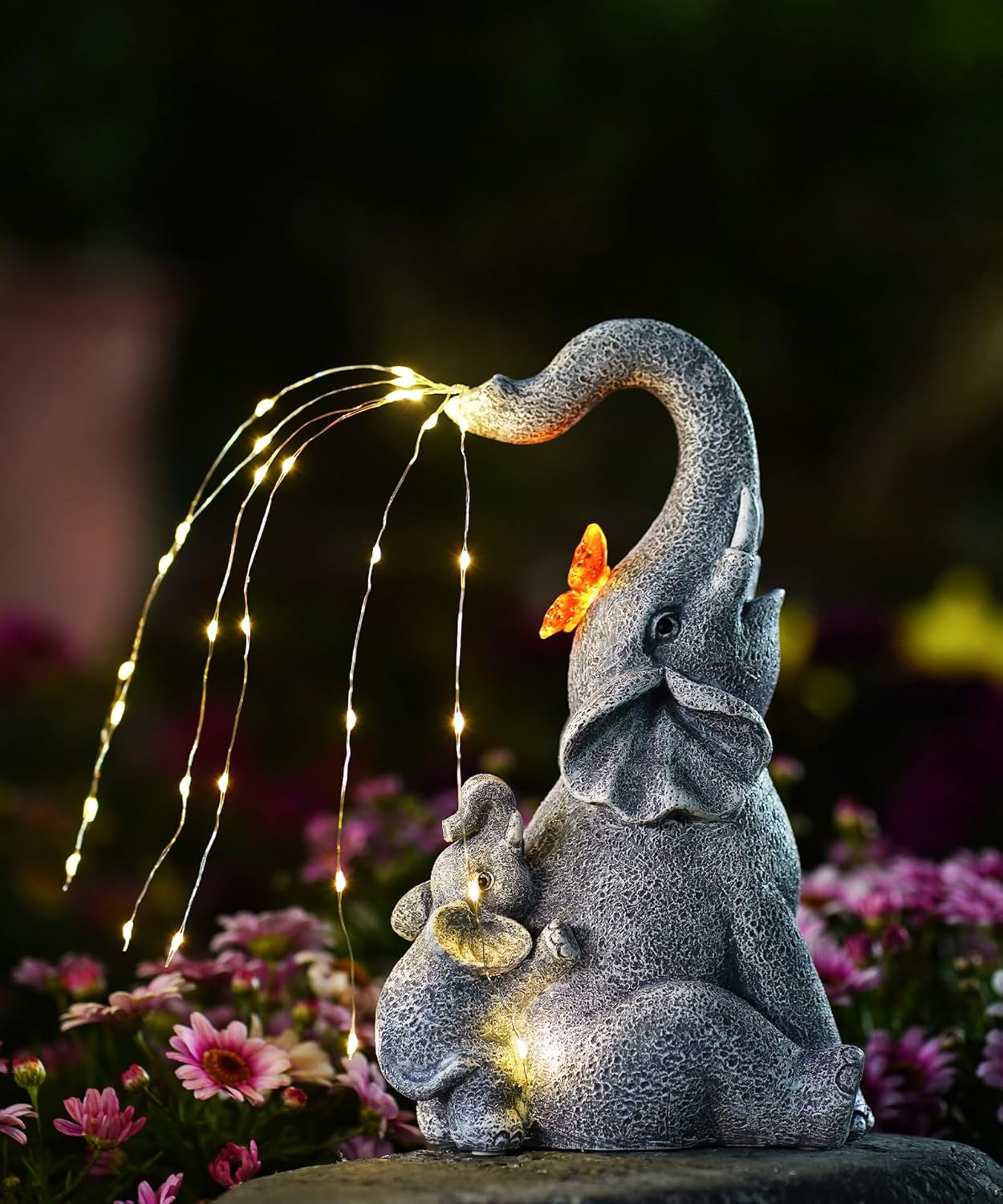 Amazon.com: Qeeman Solar Elephant Statues for Garden Decor: Outdoor ...