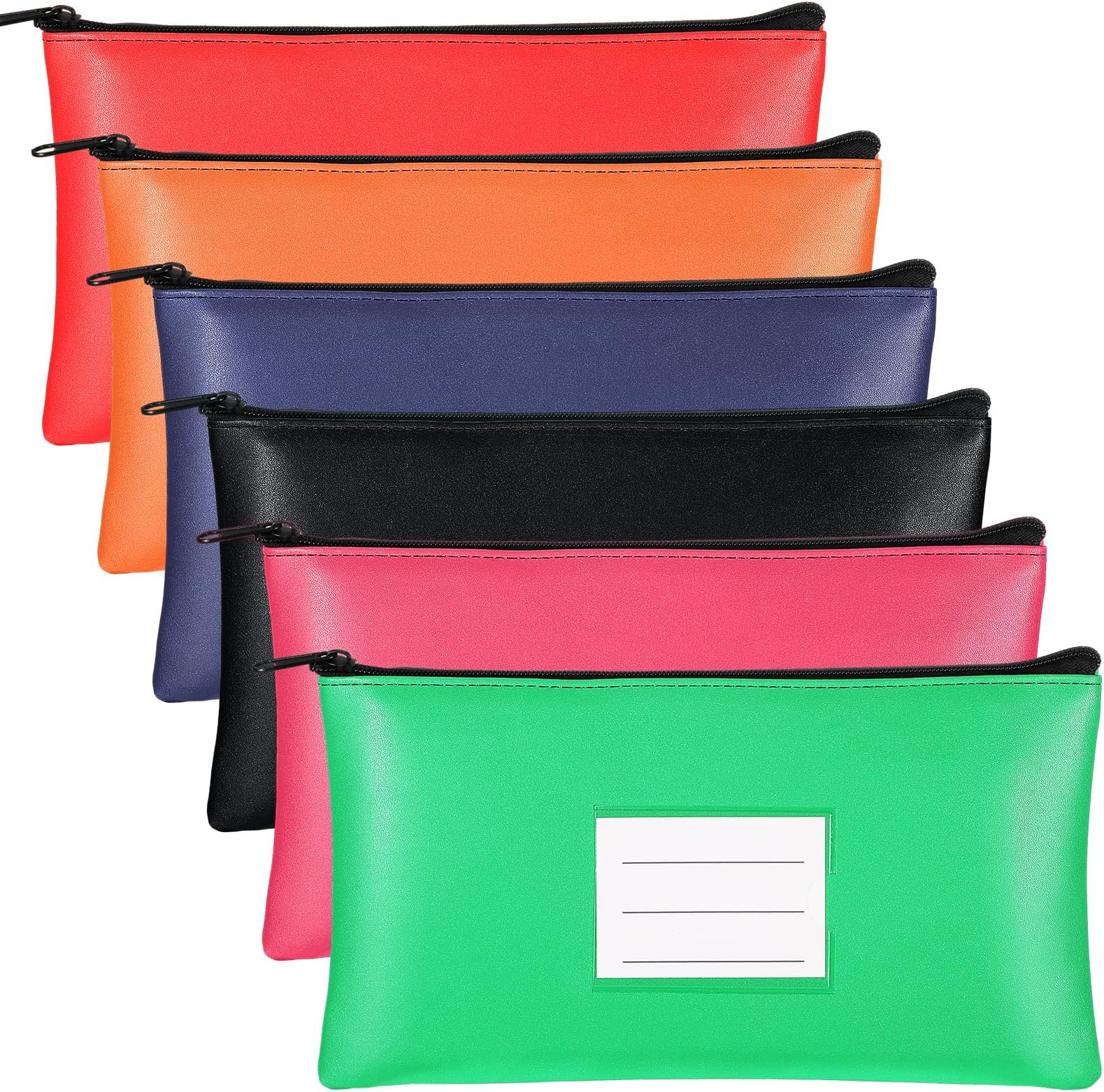 Amazon.com: Paterr 6 Pcs Money Bags with Zipper PU Leather Deposit Bank ...