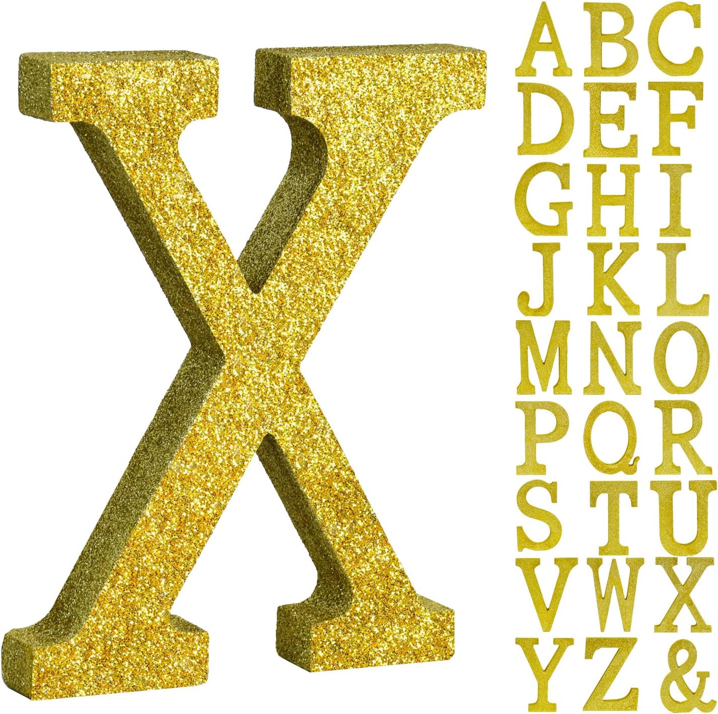 Amazon.com: TONIFUL 8 Inch Gold Glitter Letter X Table Centerpiece A-Z ...