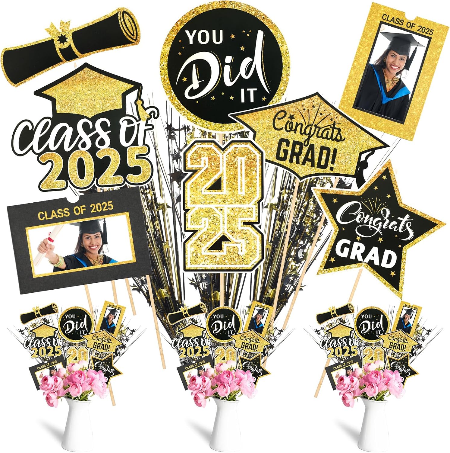 Amazon.com: Weekgrat 30 Pcs Graduation Decorations Class of 2025 ...