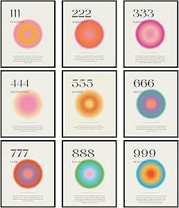 EDUS Angel Number Posters, Angel Numbers Poster for Room Aesthetic Wall ...