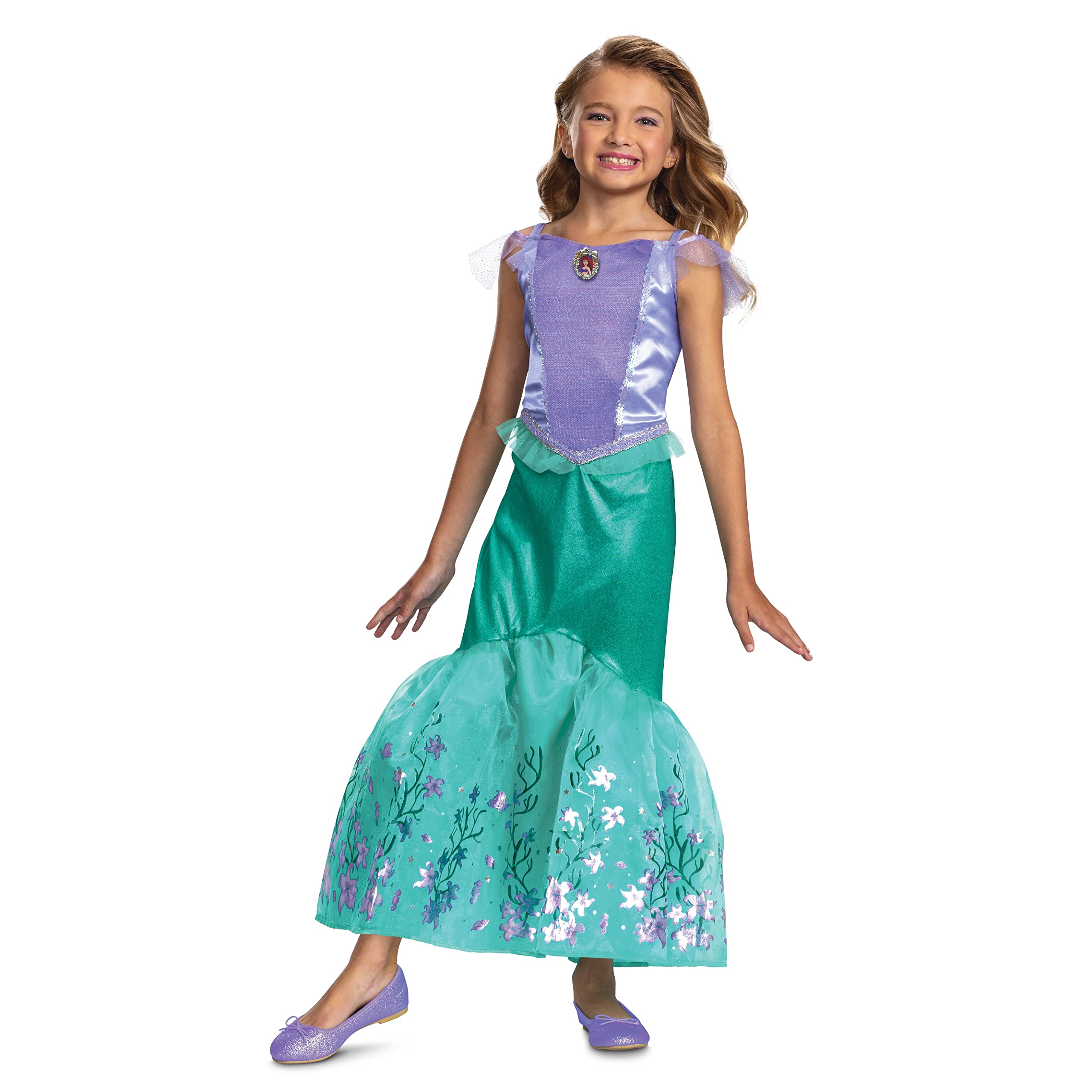 Amazon.com: Disfraz de princesa Ariel para niñas, disfraz oficial de ...