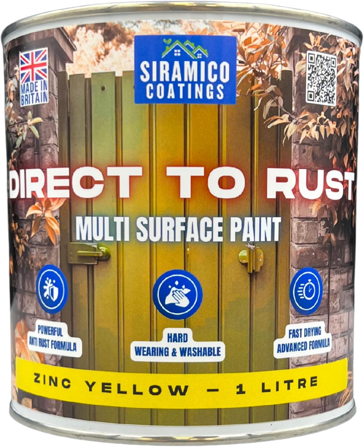 SIRAMICO COATINGS - DIRECT TO RUST - SATIN (ZINC YELLOW (RAL 1018 ...