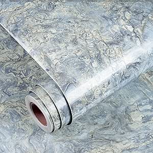 Yenhome 40CMx7M Blue Marble Contact Paper for Countertops Self Adhesive ...