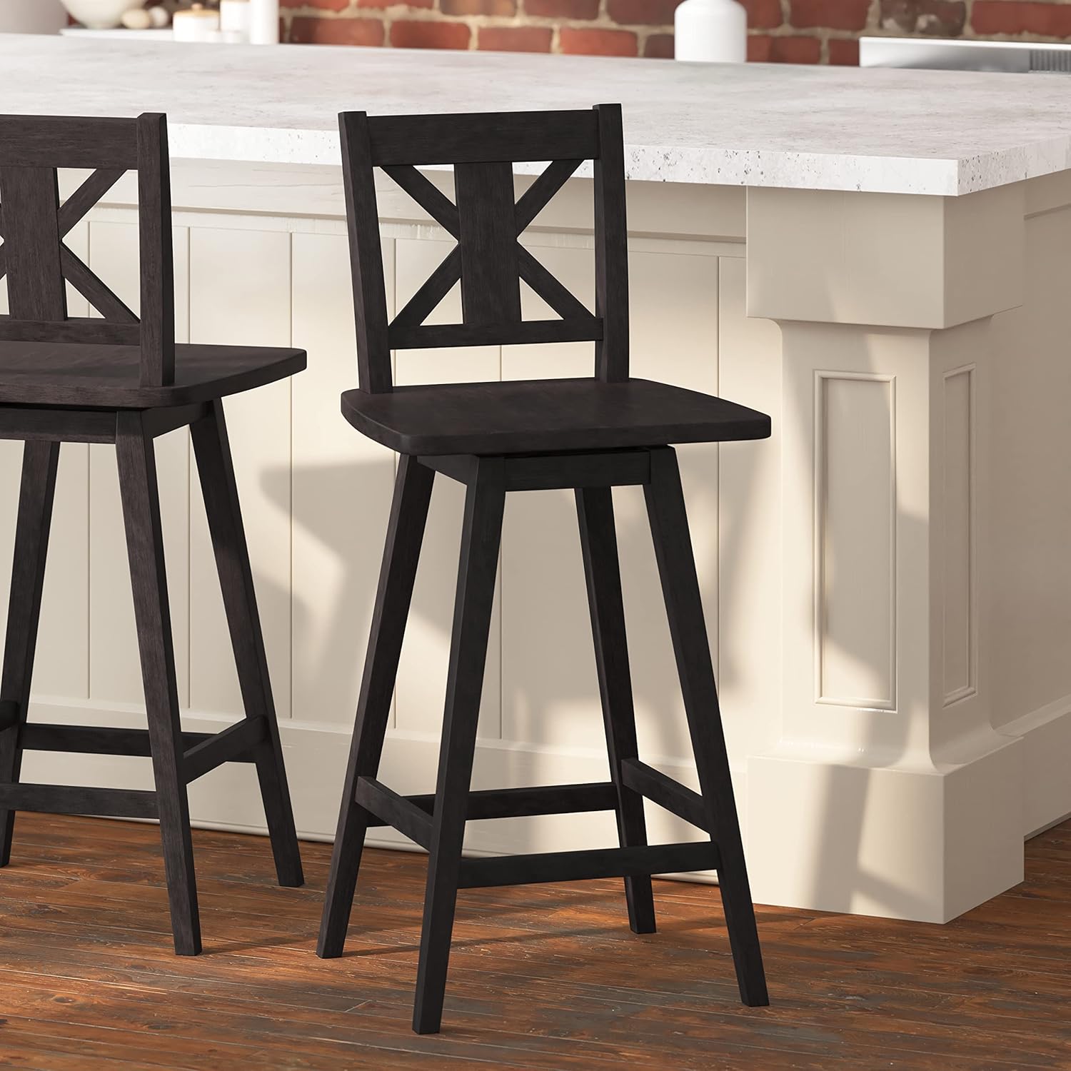 Amazon.com: Taylor & Logan Gisella Modern Farmhouse Wooden Swivel Bar ...