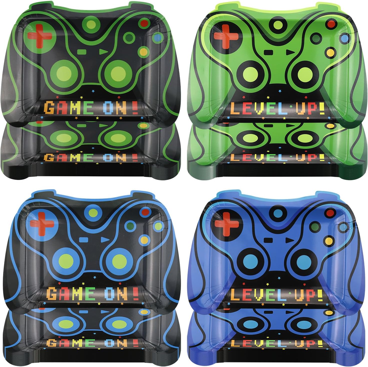 Amazon.com: 40 Pcs Video Game Controller Plates, Blue and Green Video ...