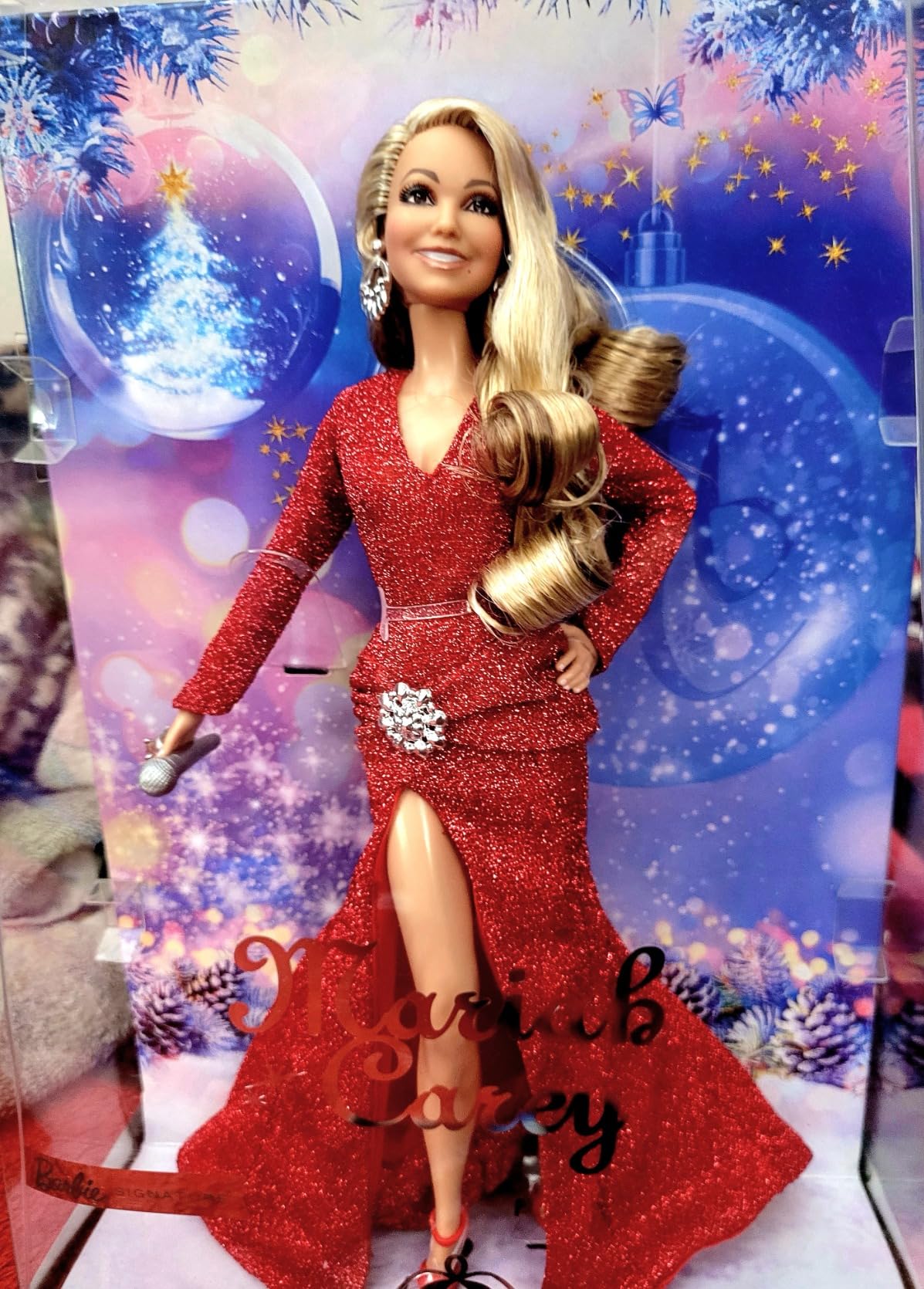 Amazon.com: Barbie Mariah Carey Doll, Holiday Celebration Collectible ...