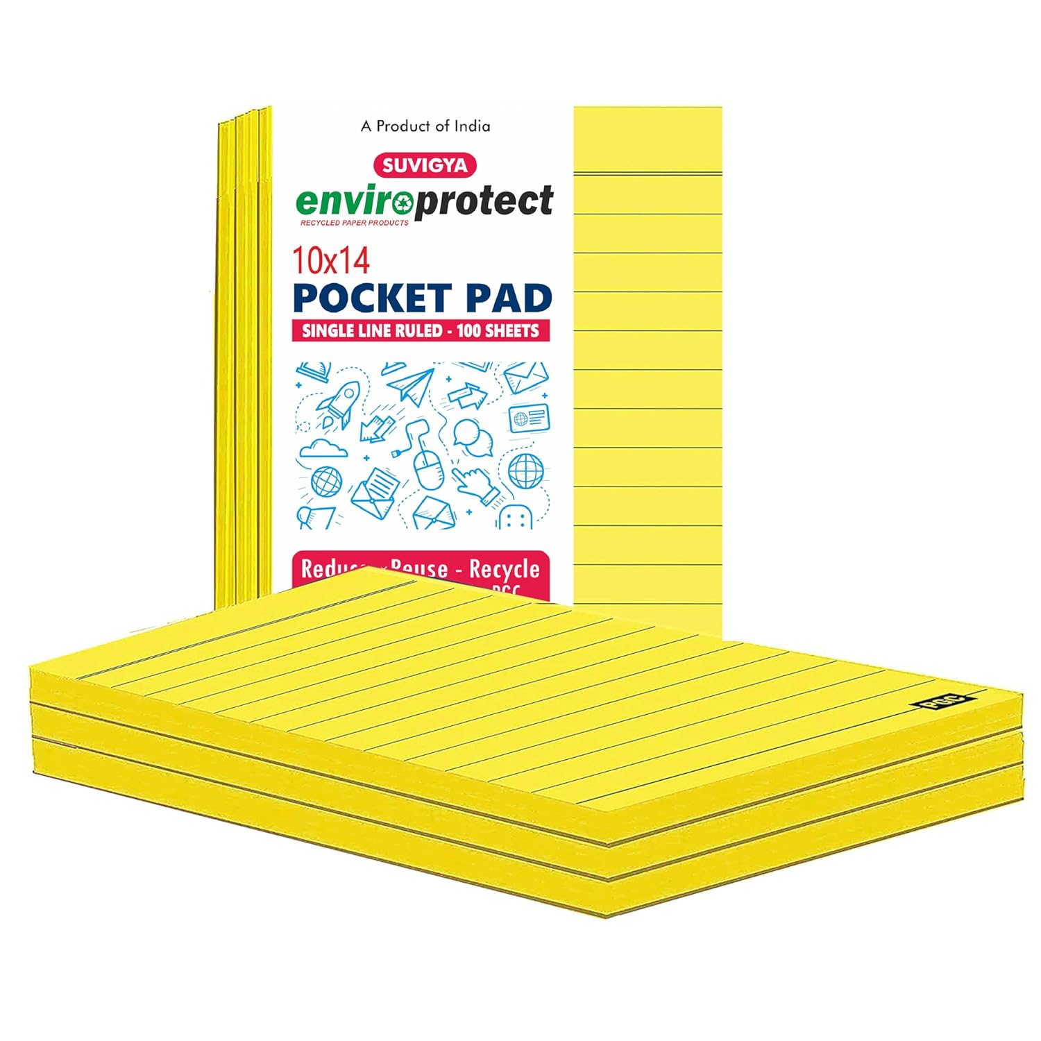 Suvigya Writing Notepad Ruled, 10x14 cm, One Side Ruled Small Size Note ...