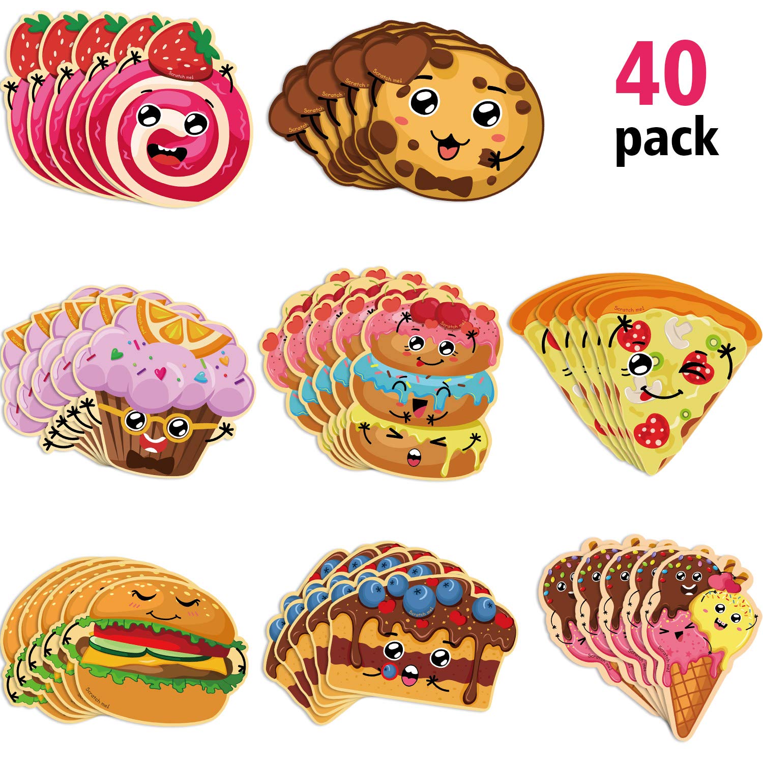 Buy 40 Pieces Valentine's Scratch and Sniff Cards for Kids, 8 Unique ...