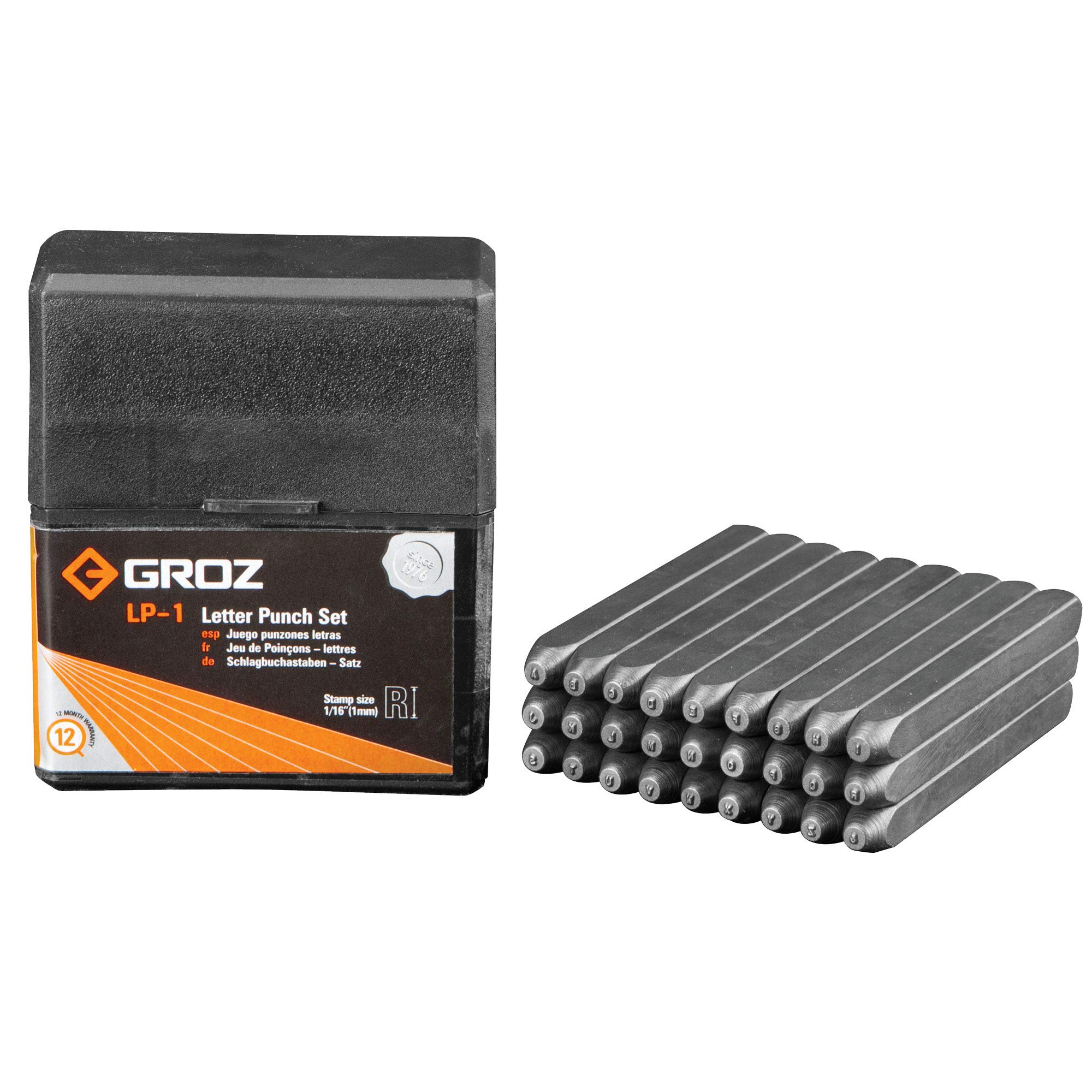 GROZ Letter Stamp Set with Induction Hardened Ends| Ideal for permanent ...