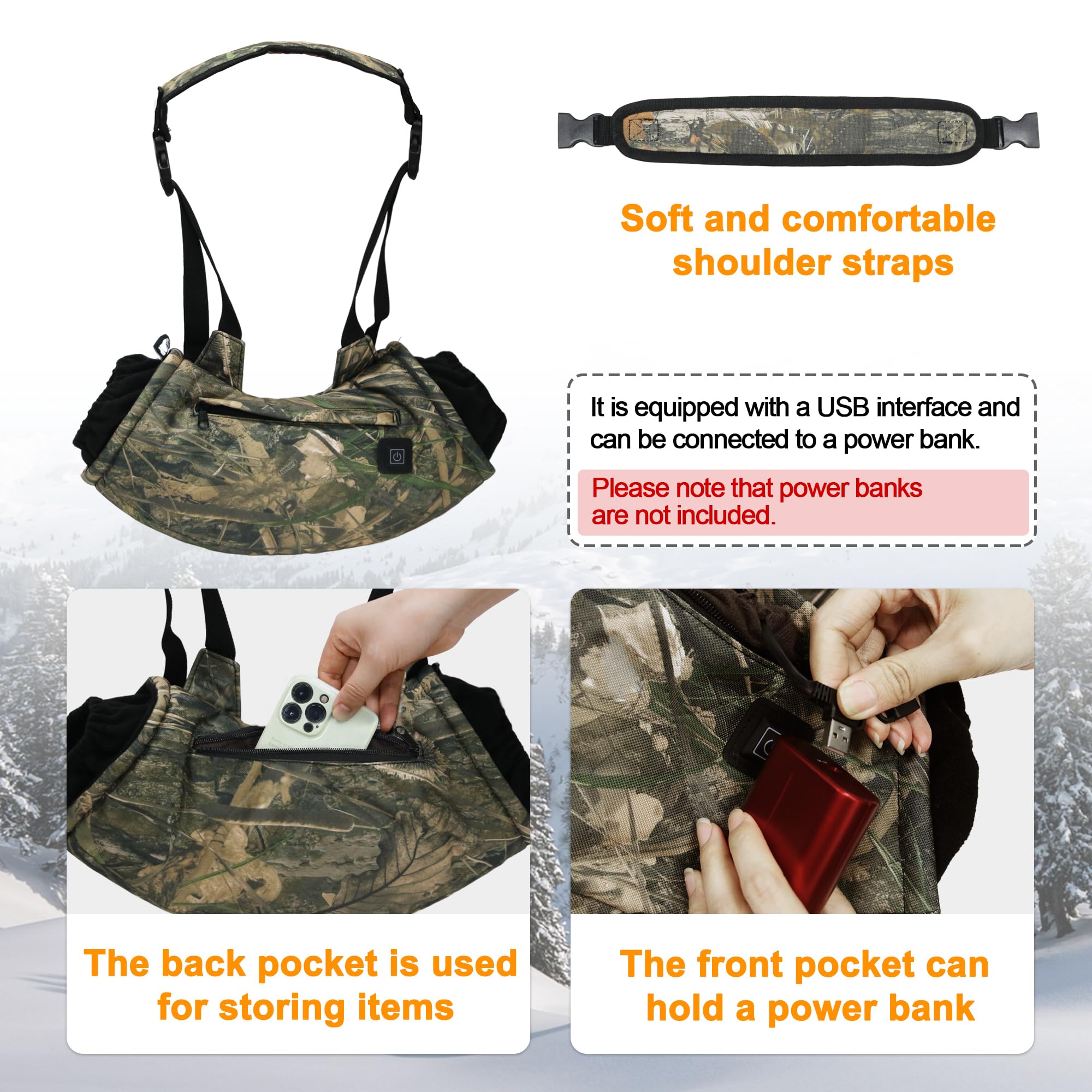 Snapklik.com : Heated Hand Muff, Electric Heating Hand Warmer Pouch ...