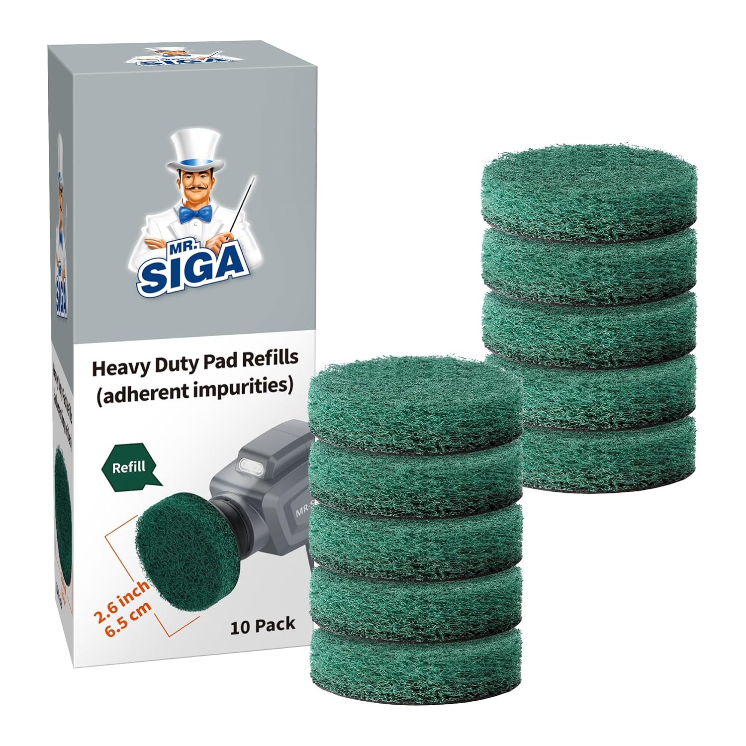 Amazon.com: MR.SIGA Heavy Duty Pad Refills for Electric Spin Scrubber ...
