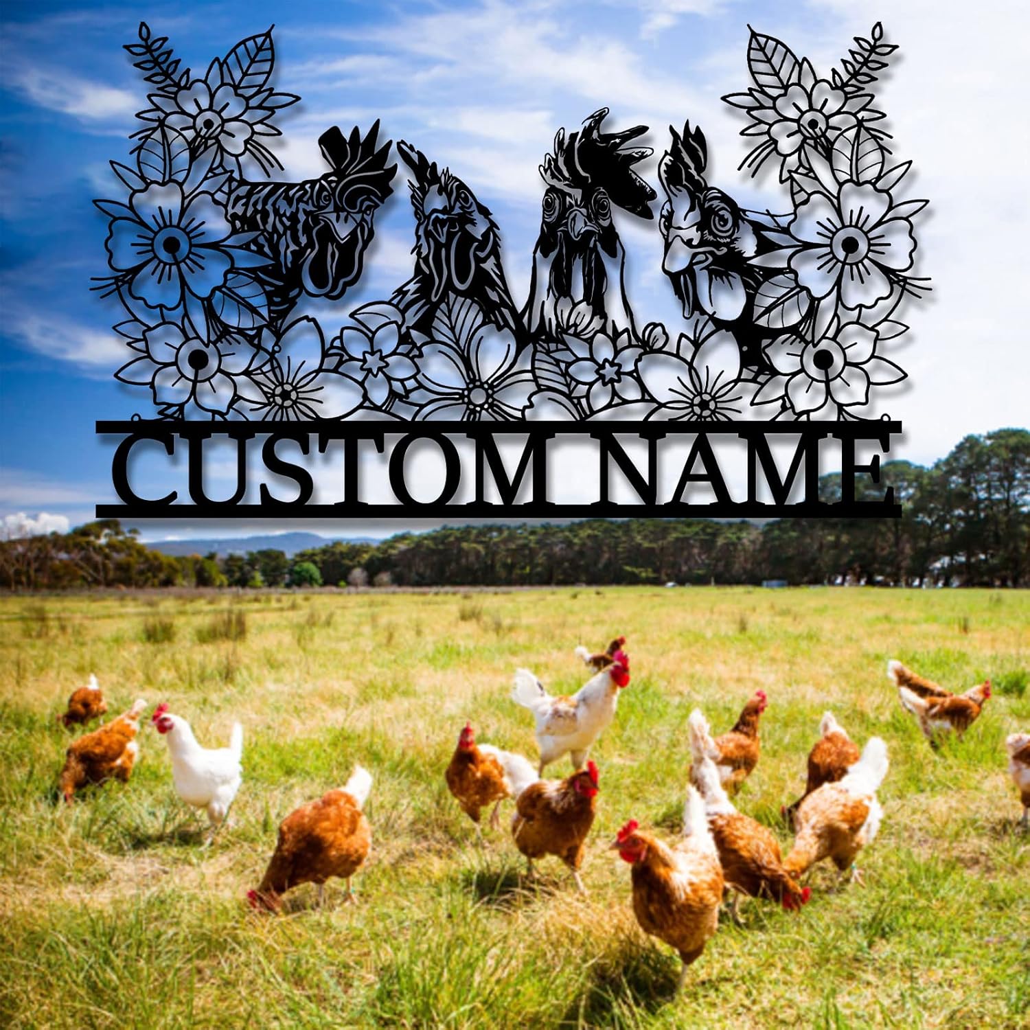 Amazon.com: Custom Chicken Sign, Chicken Coop Metal Sign Personalized ...