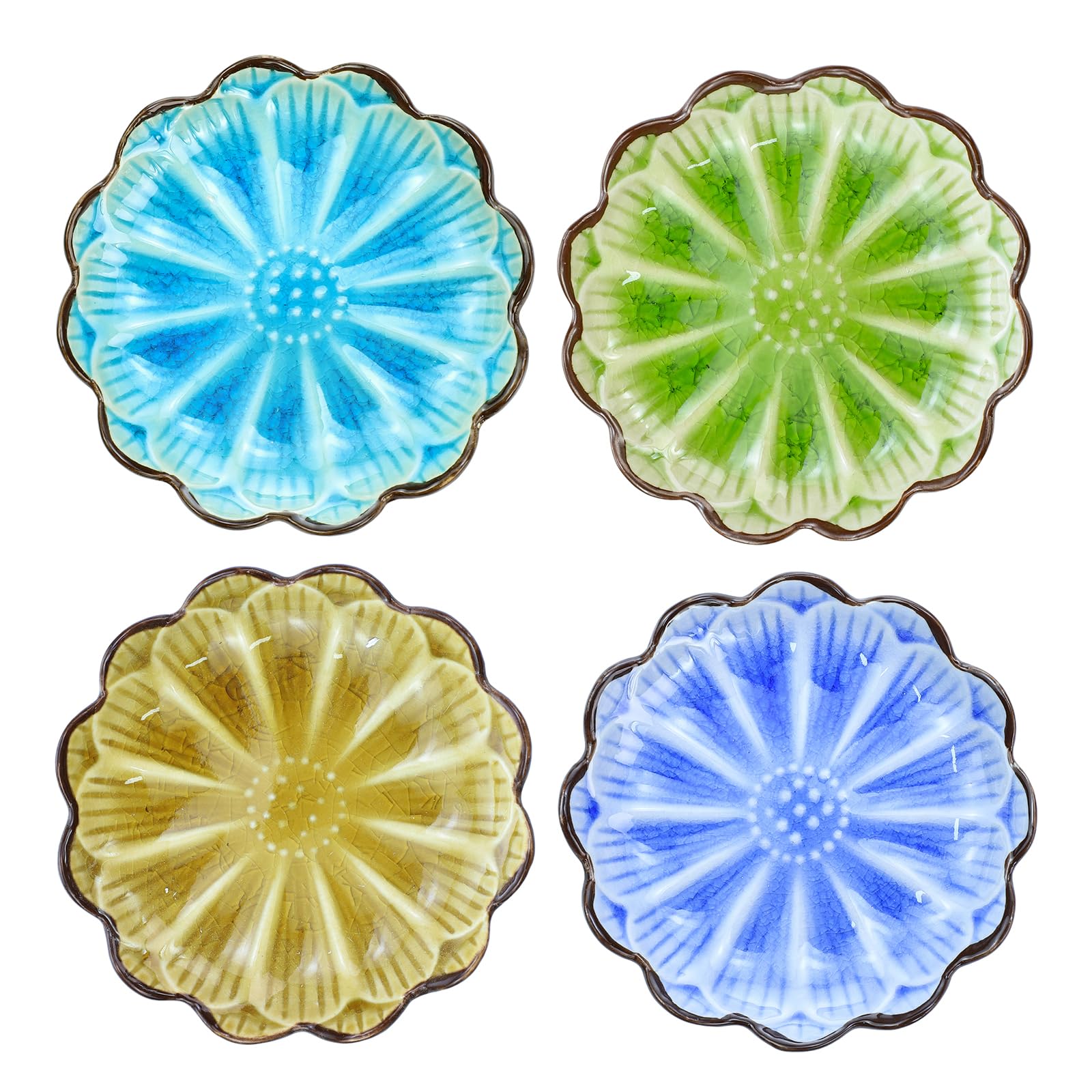 Edible White Glitter Gaolinci 4 Inches Lotus Shaped Ice Crack Ceramics ...