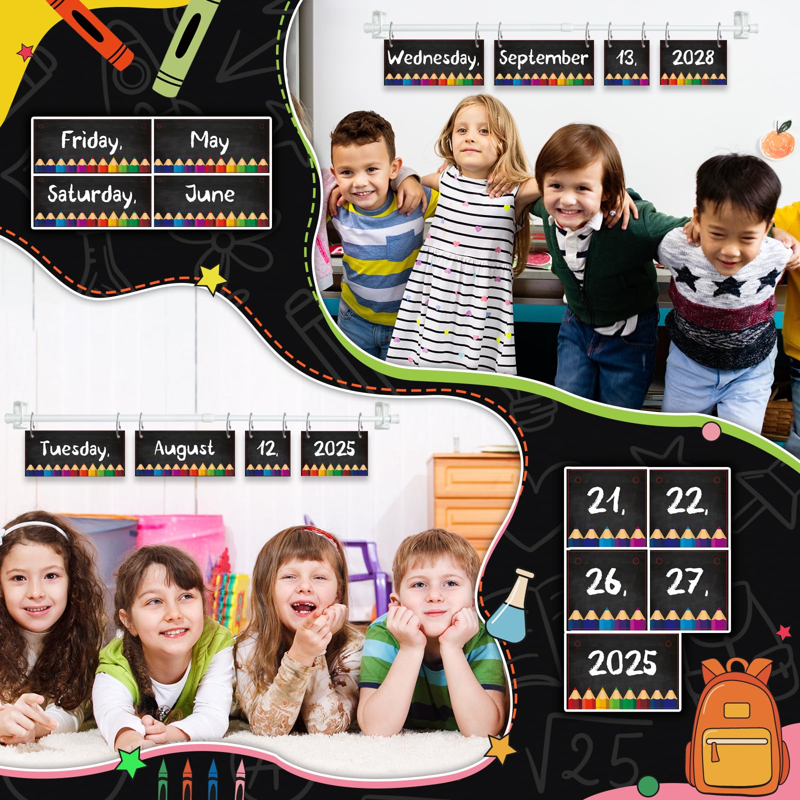 Whiteboard Calendar Classroom Flip Calendar For Whiteboard - Adjustable ...