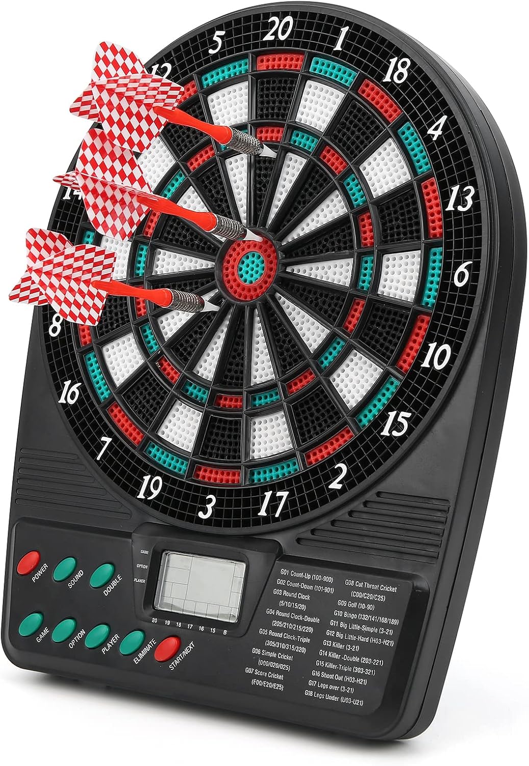 Electronic Dart Board, Sturdy Plastic Dart Board with Automatic Scoring ...