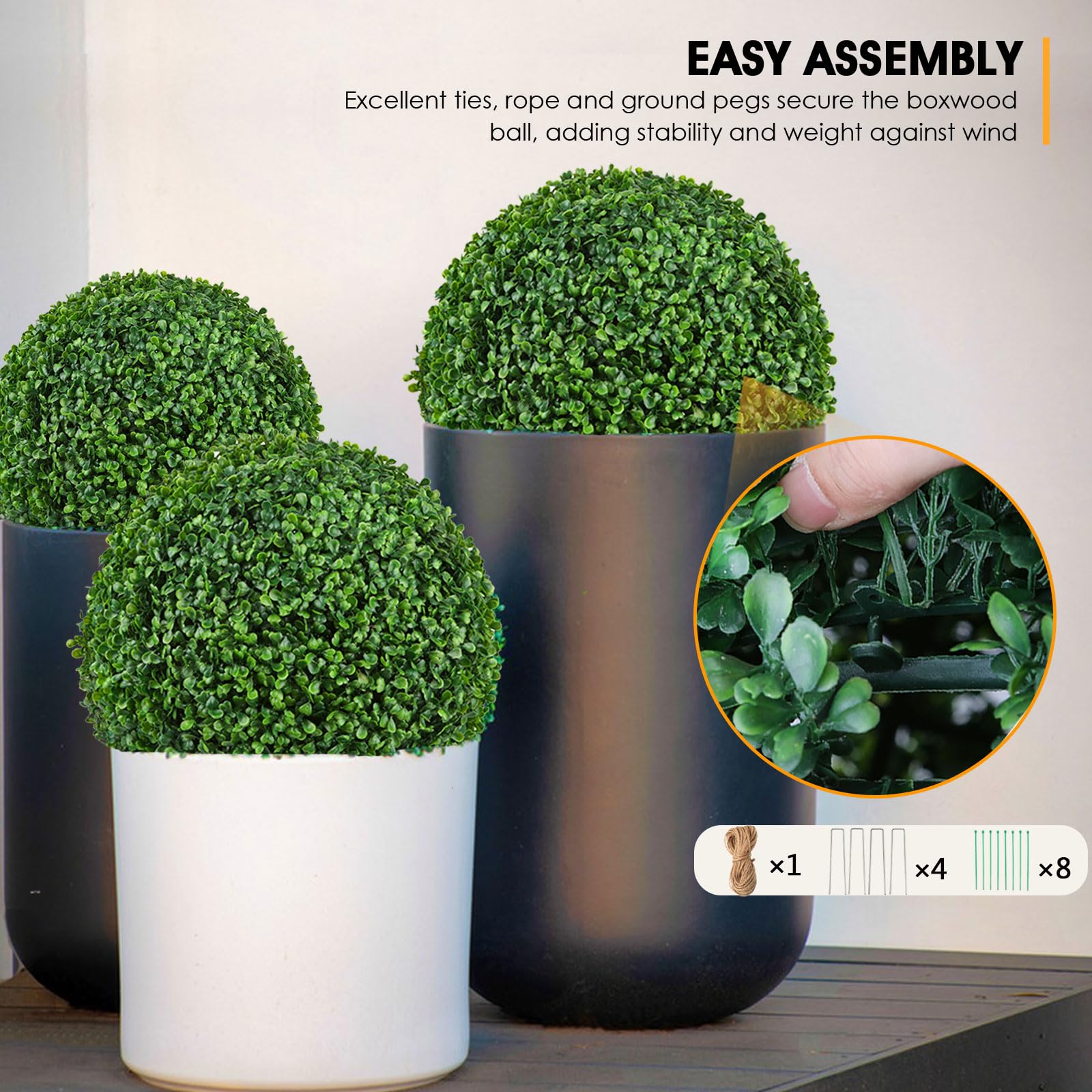 Snapklik.com : TTDMK 16-Inch Topiary Balls Artificial Outdoor 2 Pack