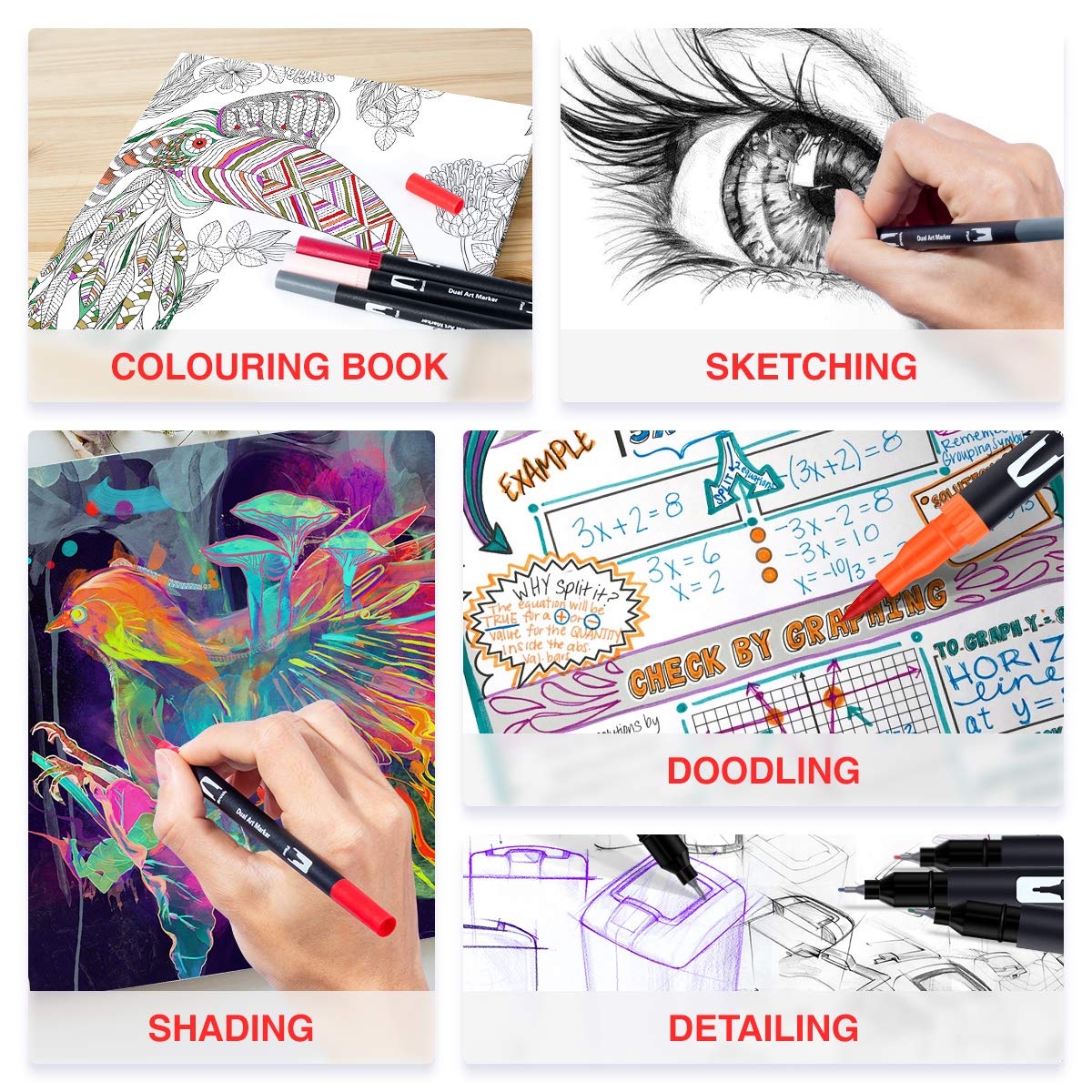 Buy Dual Tip Brush Pens For Adult Colouring Books 24 Colors Fineliners buy-dual-tip-brush-pens-for-adult-colouring-books-24-colors-fineliners