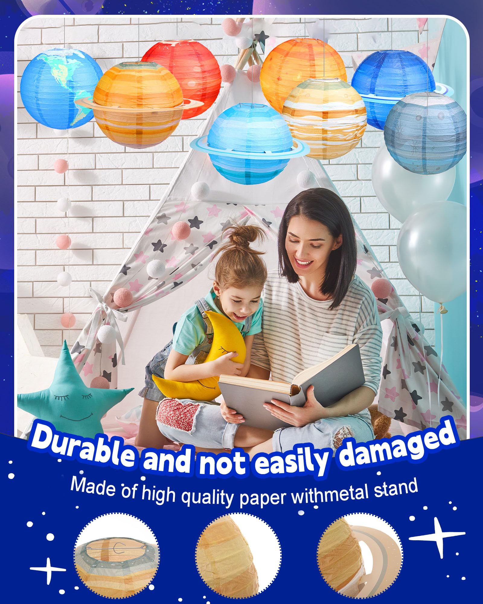 Snapklik.com : 24 Pcs 12 Inch Planet Paper Lanterns Outer Space Party ...