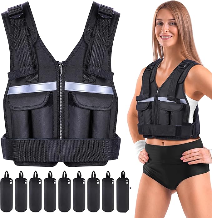 Adjustable Weighted Vest Weights Set: Sportneer 2-18 lbs/42 lbs Body ...