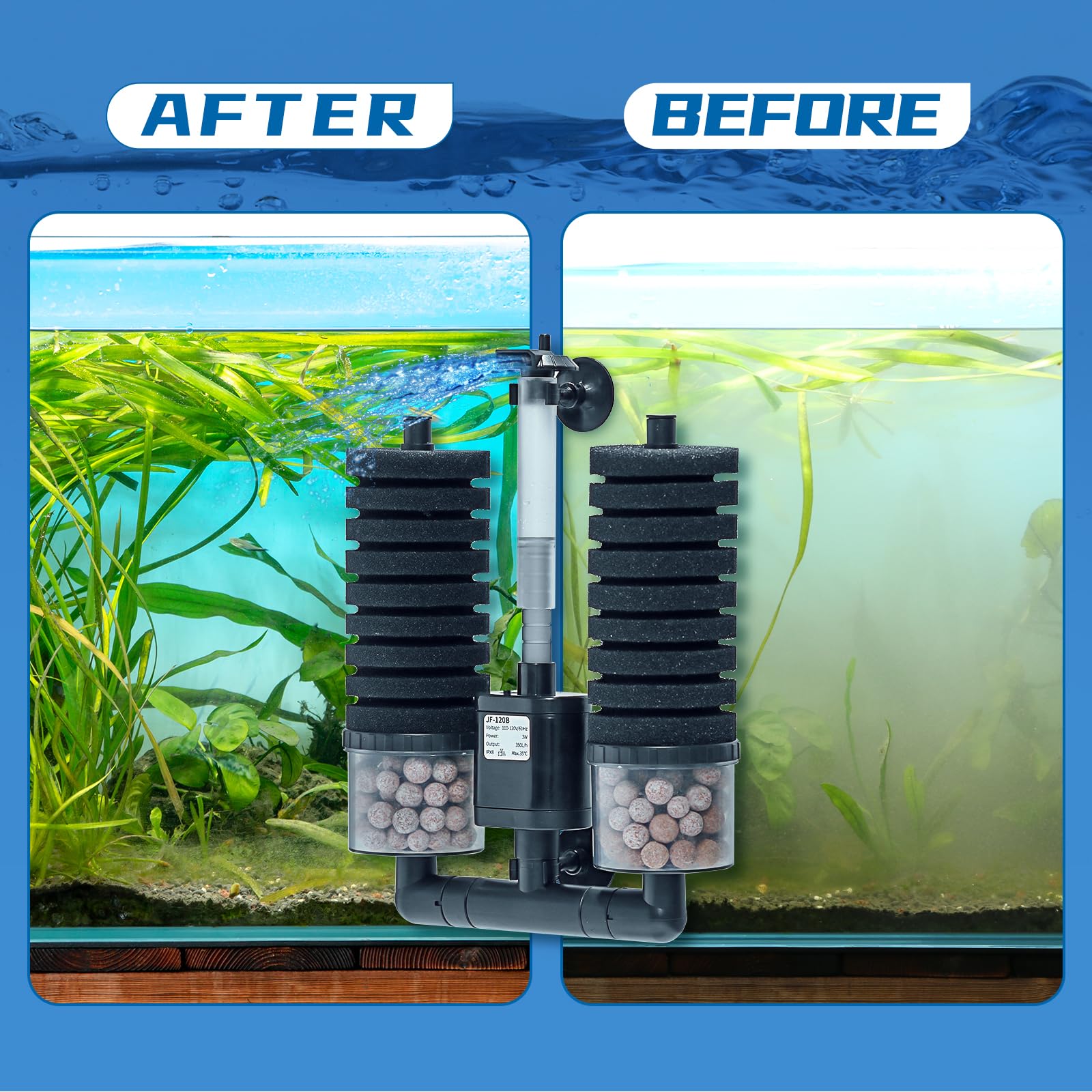 Snapklik.com : Aquarium Sponge Filter 15-55 Gallon Fish Tank Filter ...
