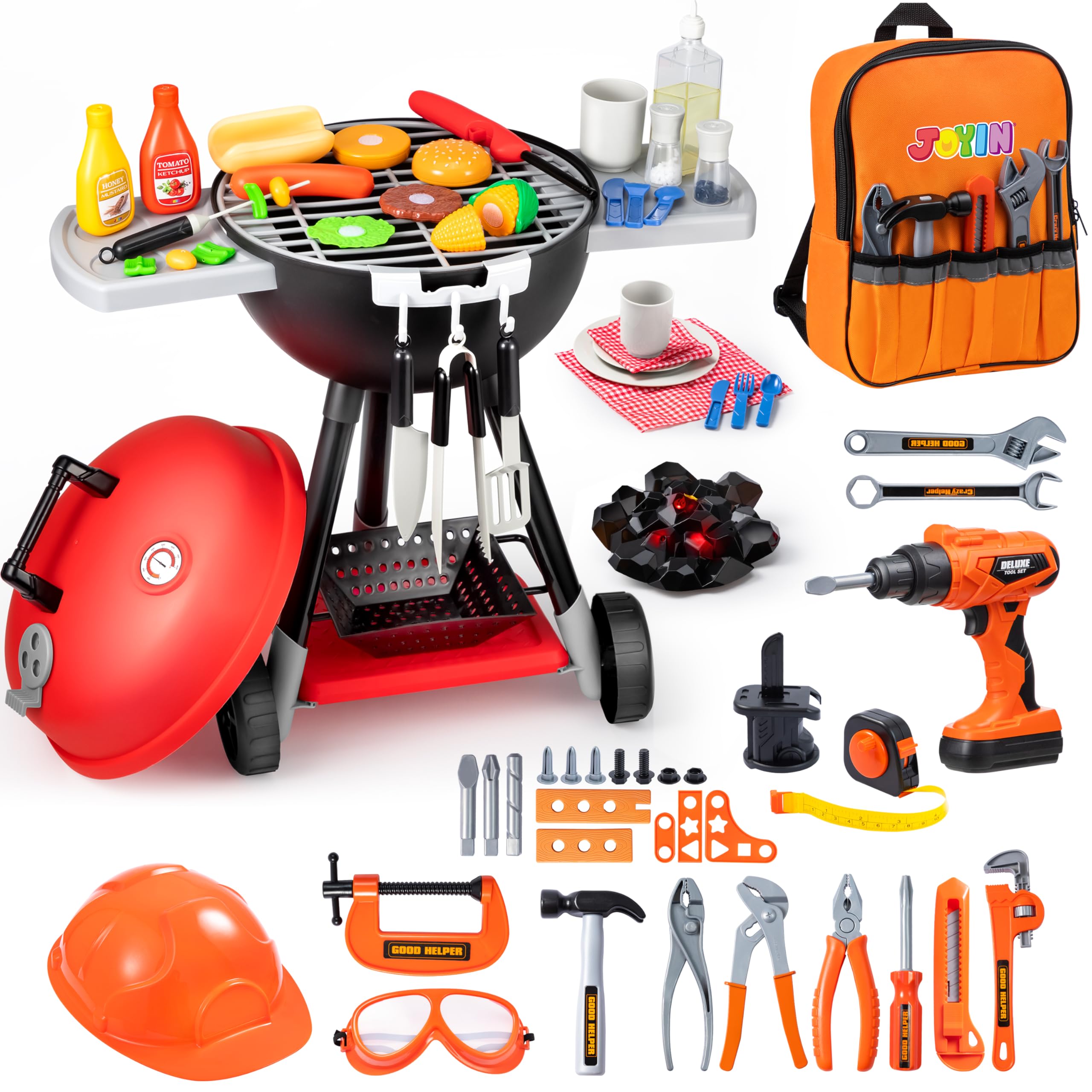 Amazon.com: JOYIN 34 PCS Kitchen Toy Set and 32PCS Kids Tool Set, Toy ...