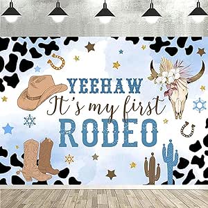 Amazon.com : This is My First Rodeo Backdrop My First Rodeo 1st ...