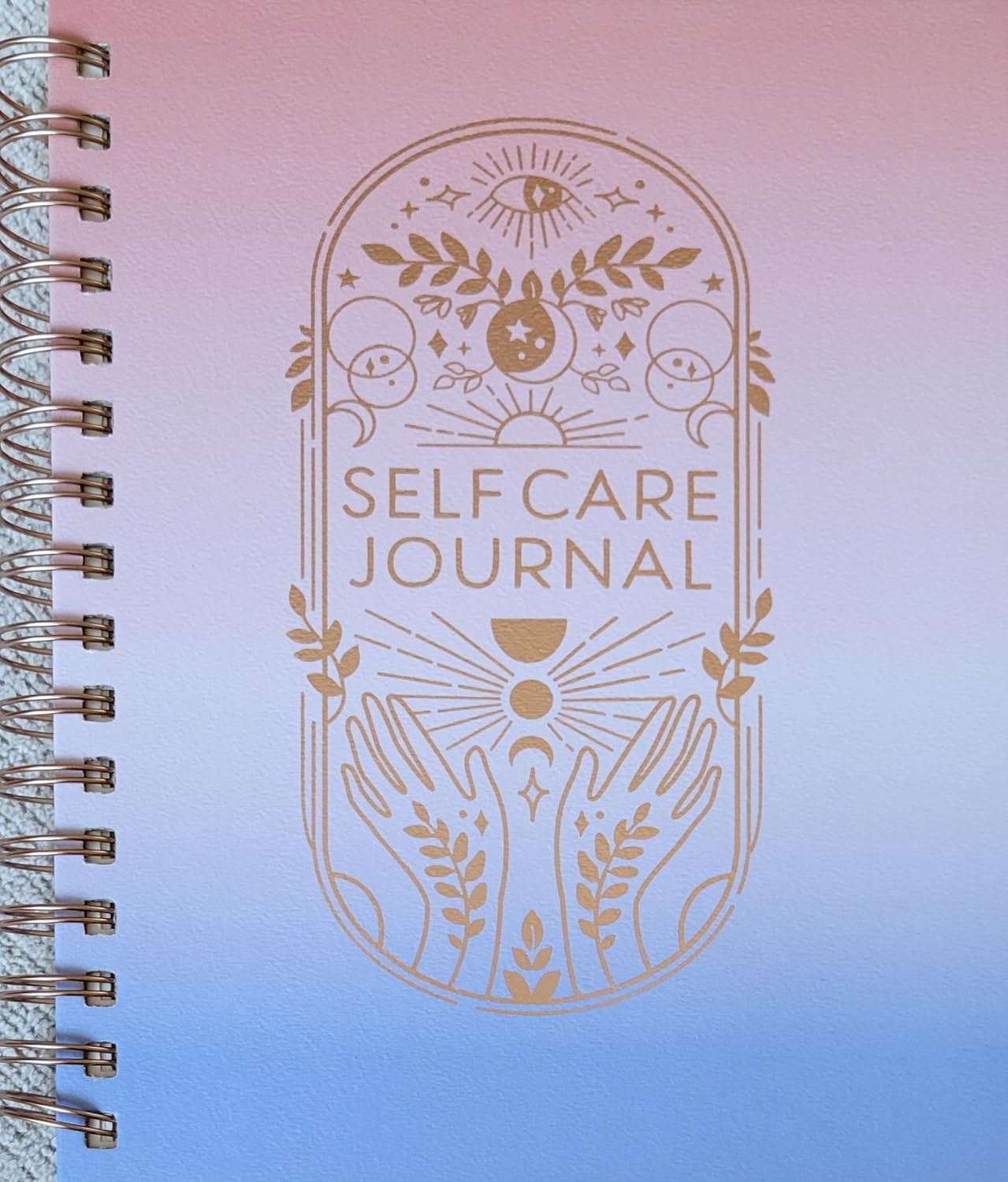 Clementine Self Care Journal Notebook with Gold Accent | 8.5" x 6.25 ...