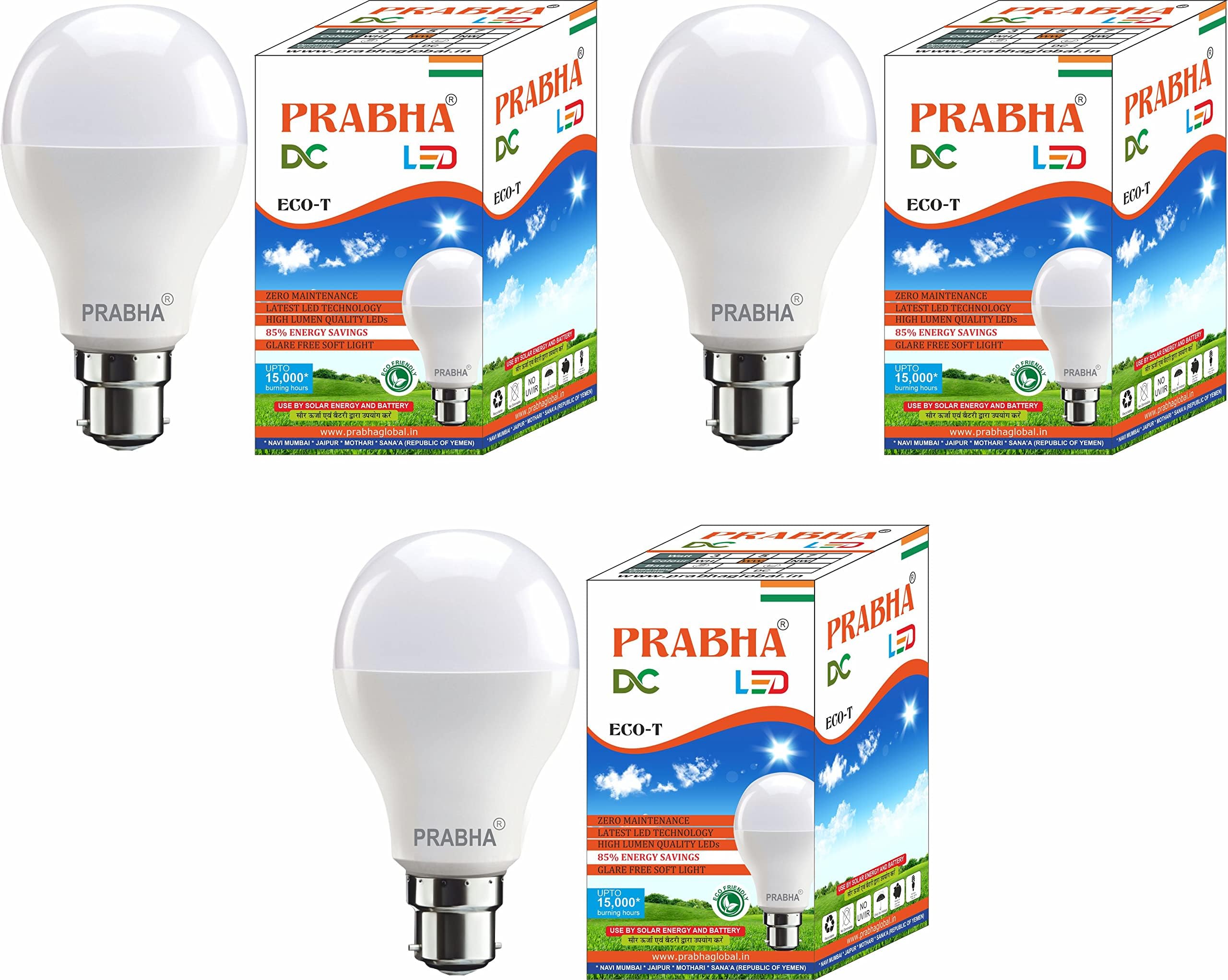 Buy REMEN 7 Watt 12V DC Solar Bulb Led Bulb with Hanger (Cool White ...