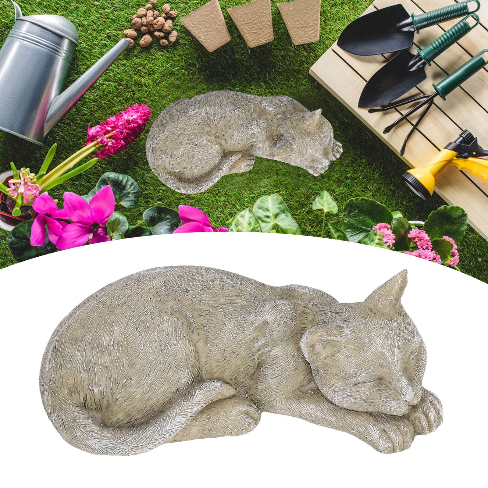 Snapklik.com : Cat Garden Statue Outdoor, 5.5in Mini Cat Figurine ...