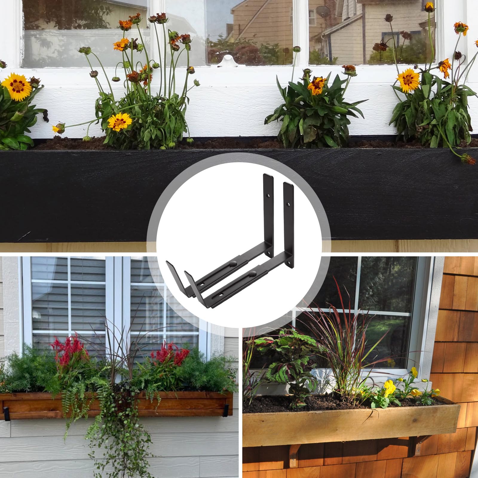 Snapklik.com : LANIAKEA 6 Pack Adjustable Planter Box Brackets 6 To 12 ...