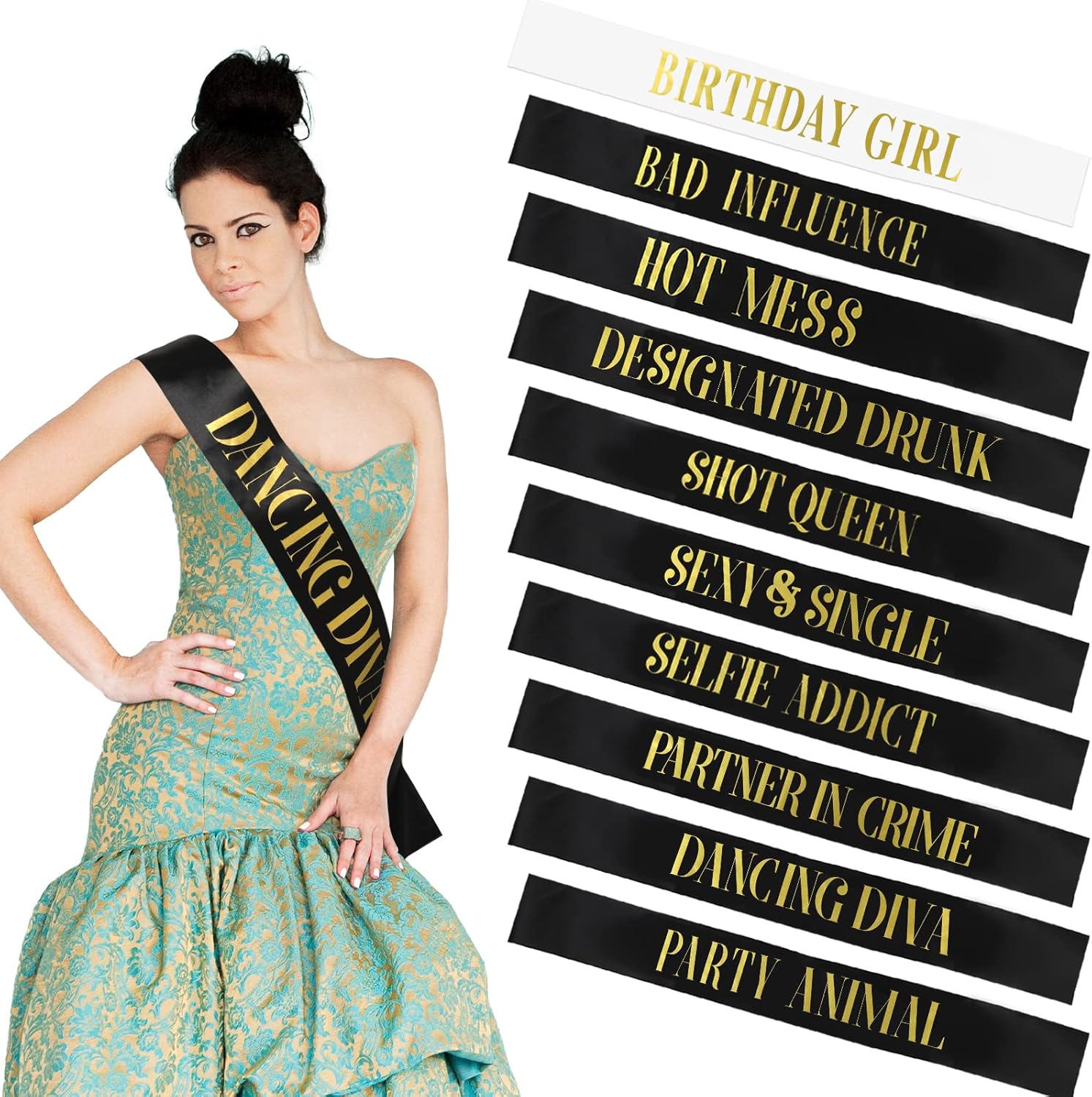 Amazon.com: 10Pcs Birthday Sashes for Girls,Birthday Party Supplies ...