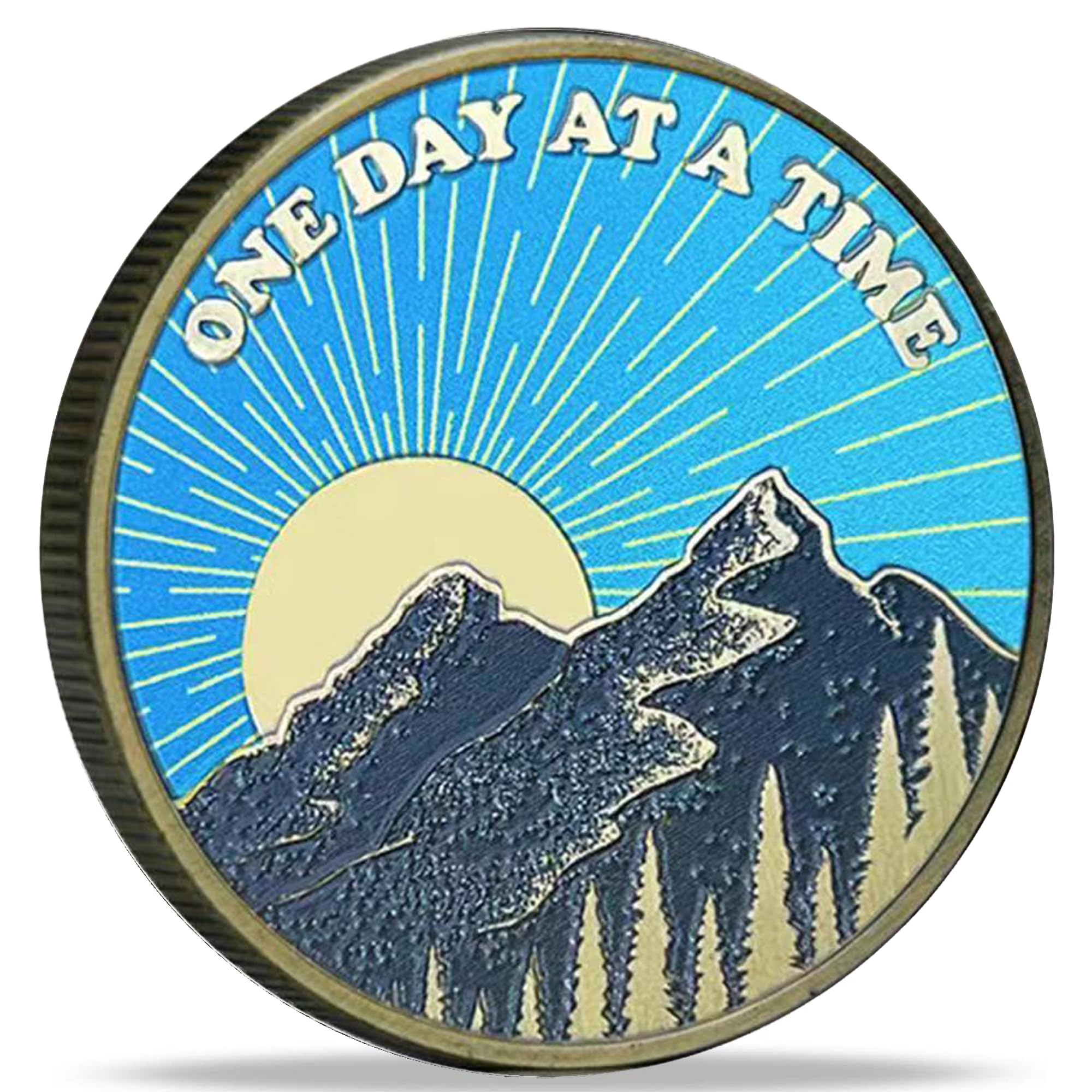 Amazon.com: Sunrise Serenity Lucky Coin One Day at A Time Pocket Token ...