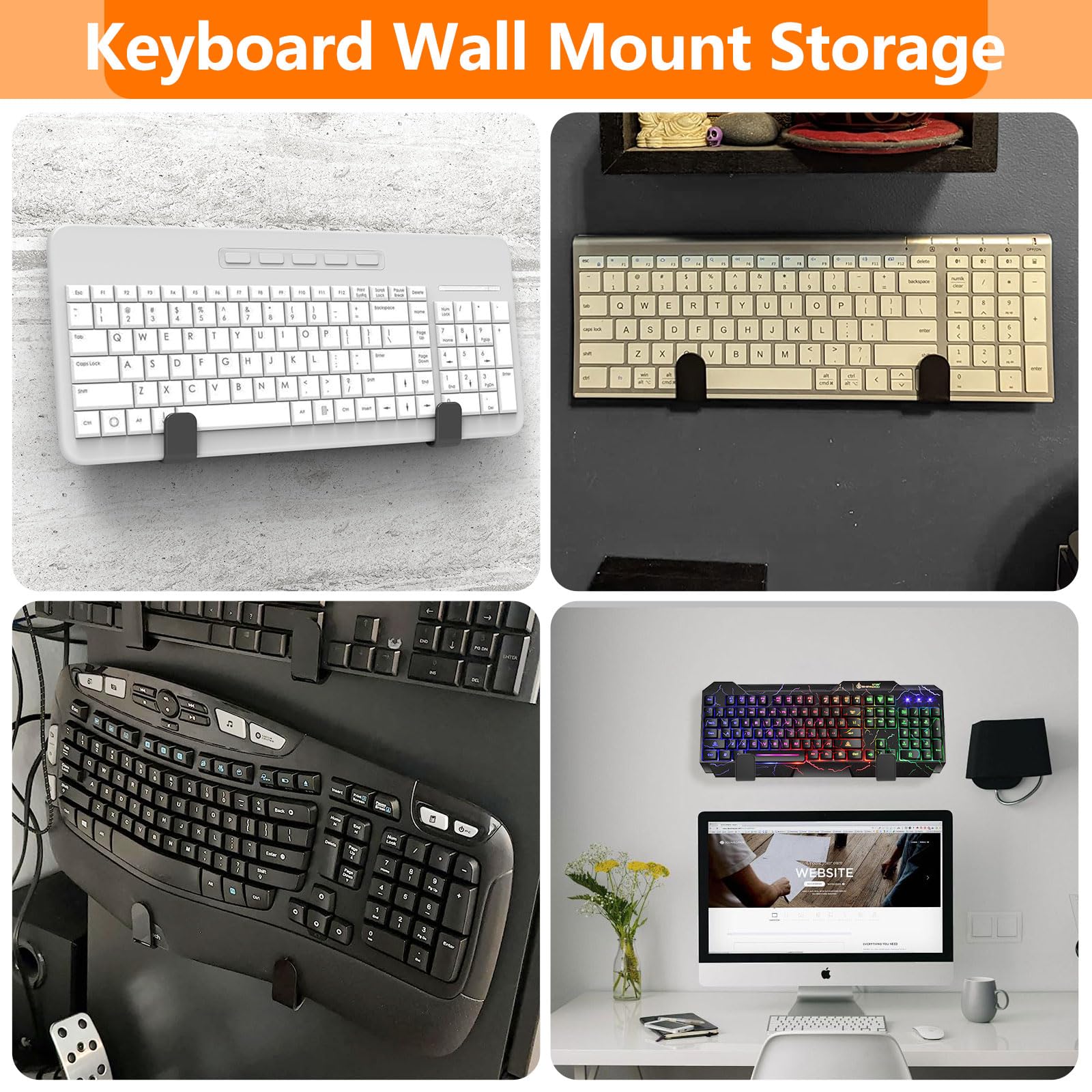 Snapklik.com : Appacare 2-in-1 Keyboard Wall Mount - Metal Hanger