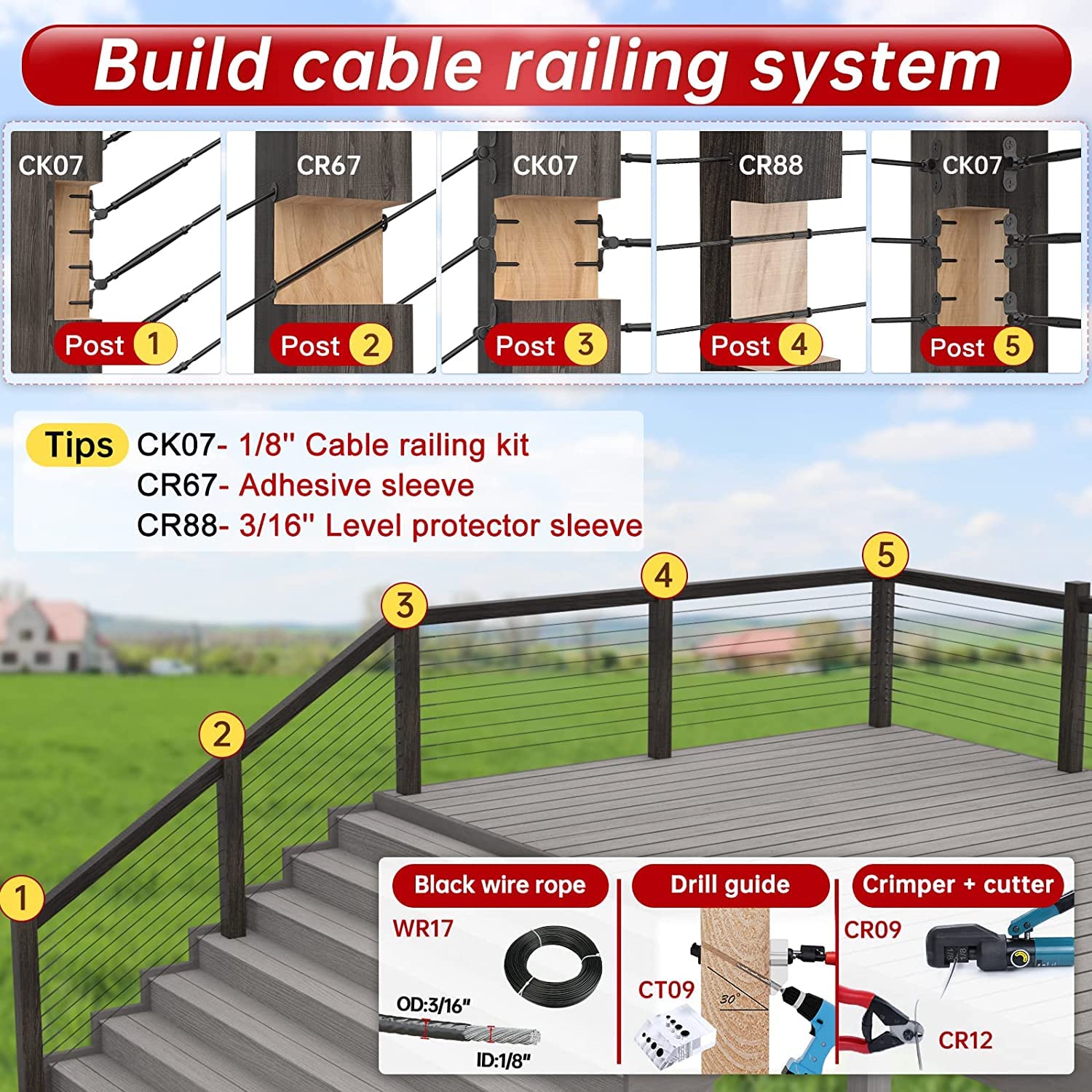 Snapklik.com : Muzata 45 KN Upgraded Custom Cable Railing Hydraulic ...