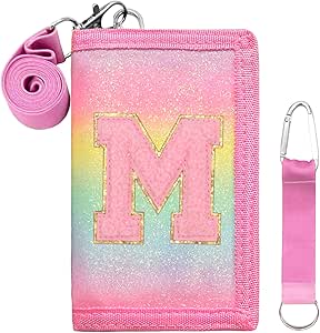 Amazon.com: SiorVeol Kids Wallet Girls Trifold Initial Glitter Wallets ...