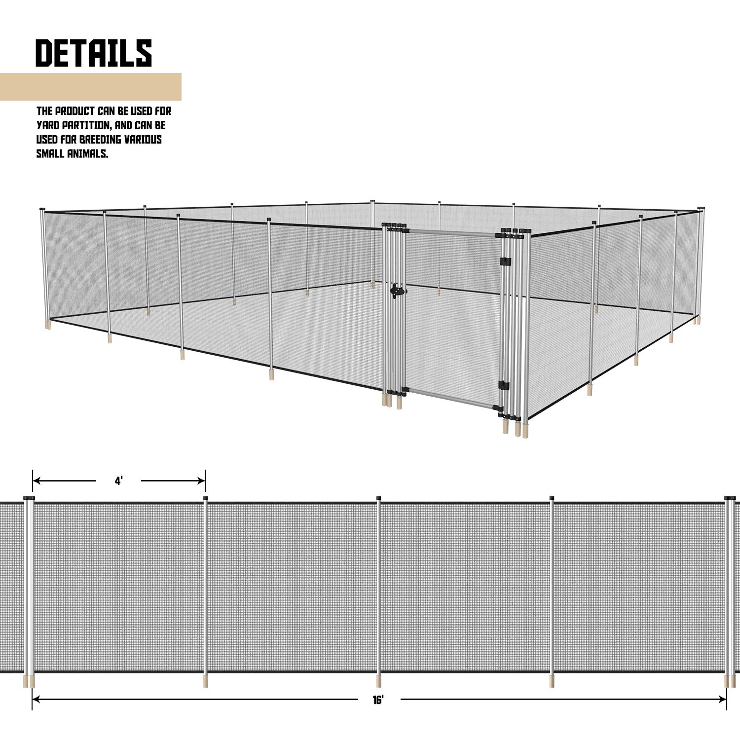 Snapklik.com : TANG Pool Fence For Inground Pools Removable Safety Mesh ...