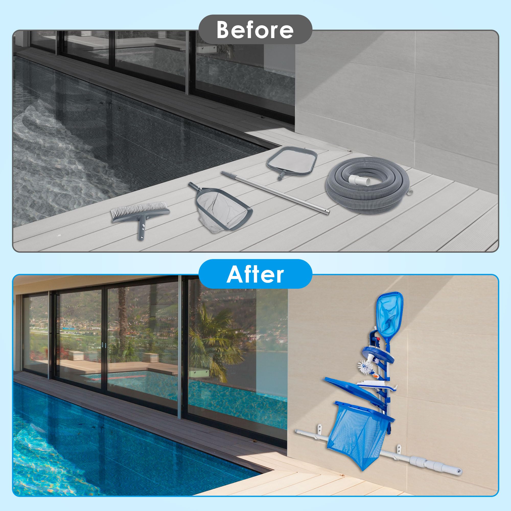 Swimming Pool Accessories Holder, Pool Cleaning Accessory Organizer and ...