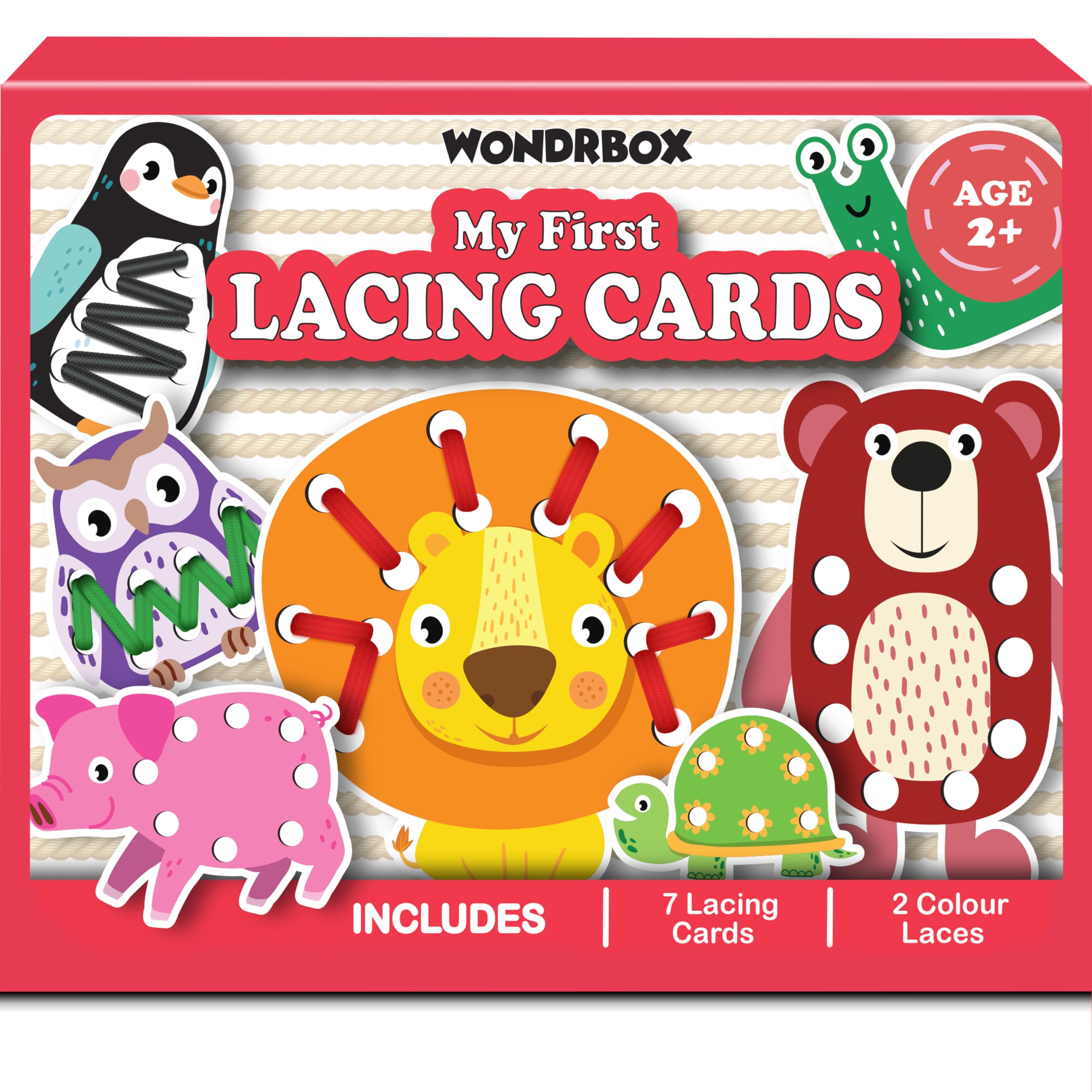 Wondrbox Lacing Activity For Kids Includes 7 Big Cardboard Cutouts ...