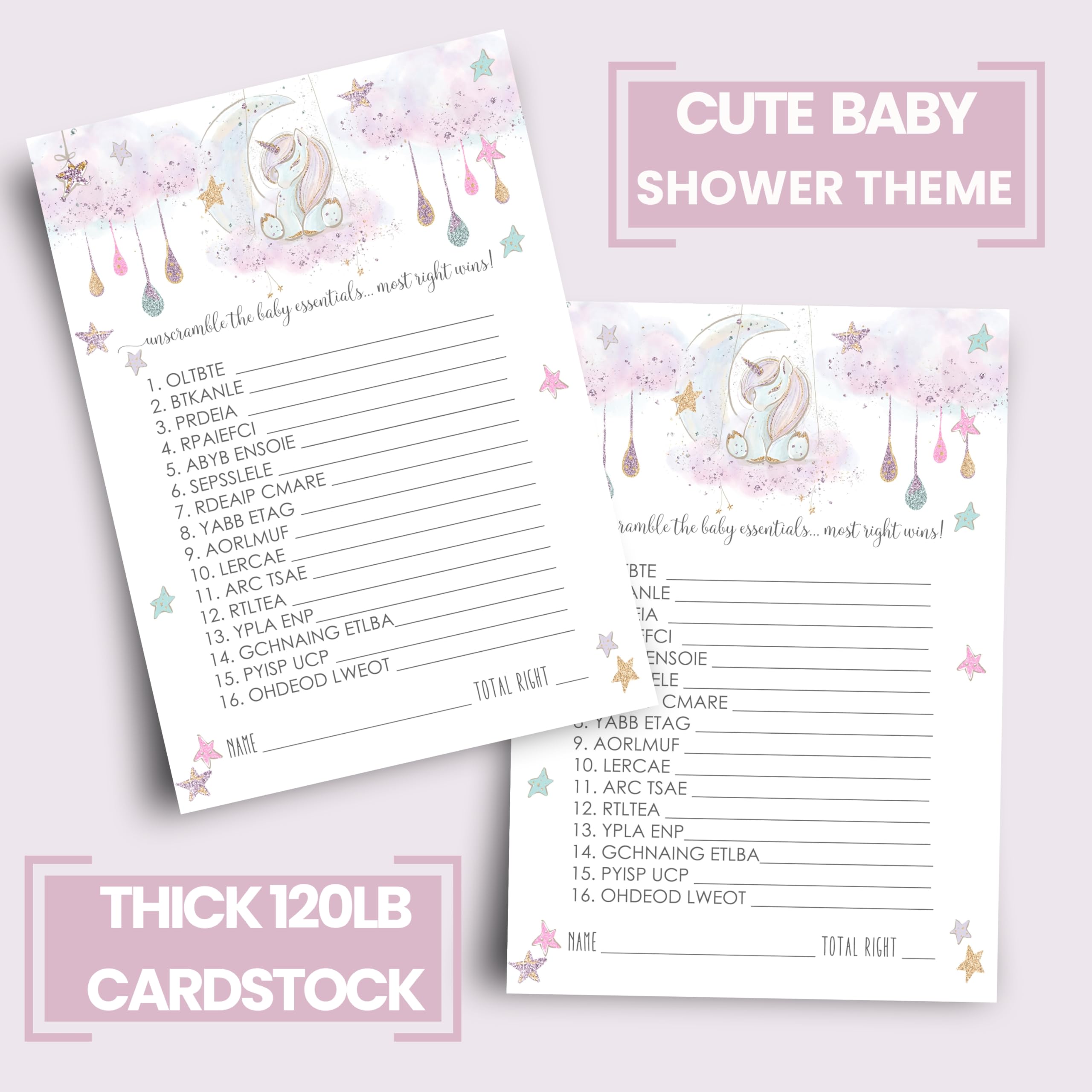 Unicorn Baby Shower Games Printable Darcy Floral Pink | Printable Baby