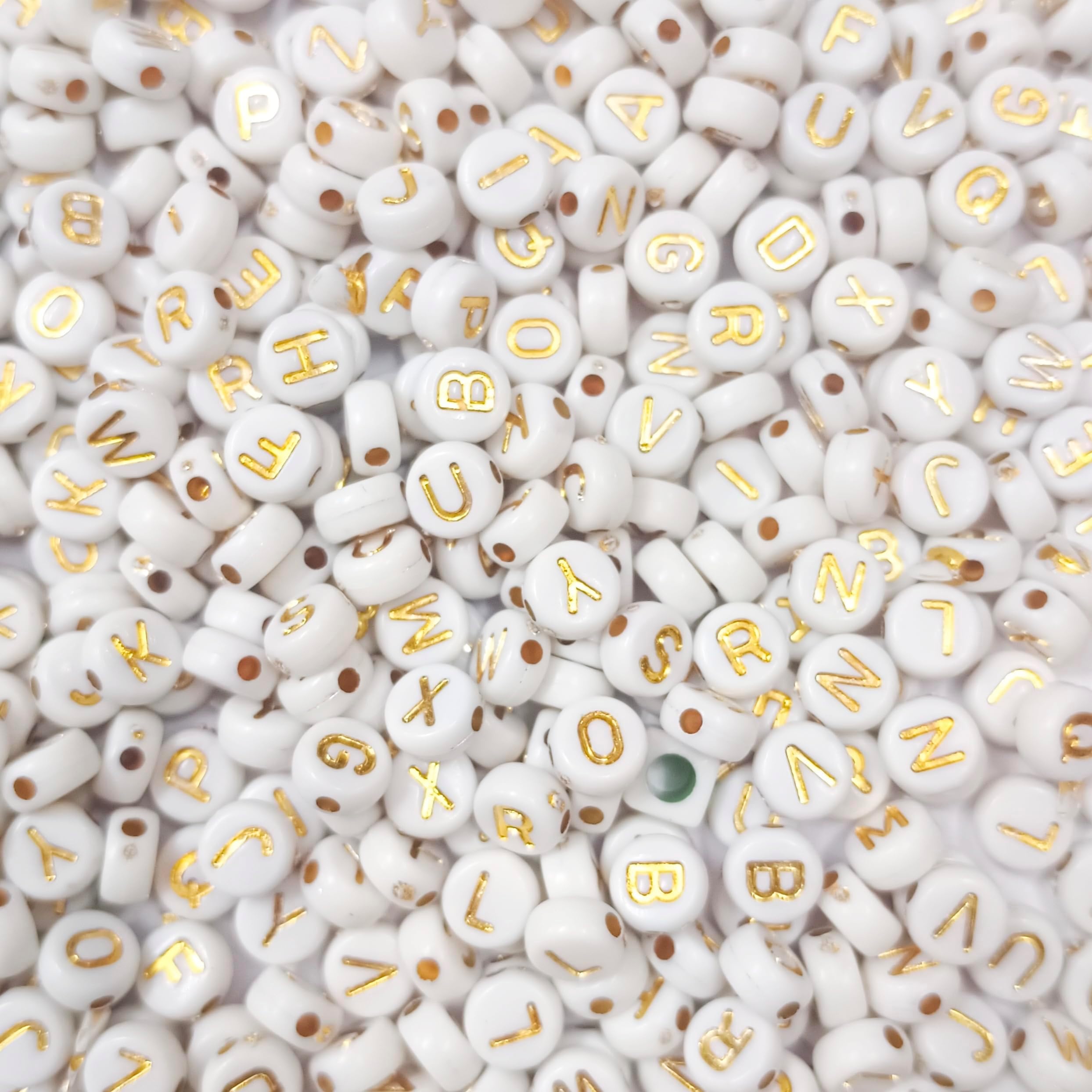 Aumni Crafts A to Z Beads (5 Sets) Acrylic Letters Alphabets White 7x4 ...