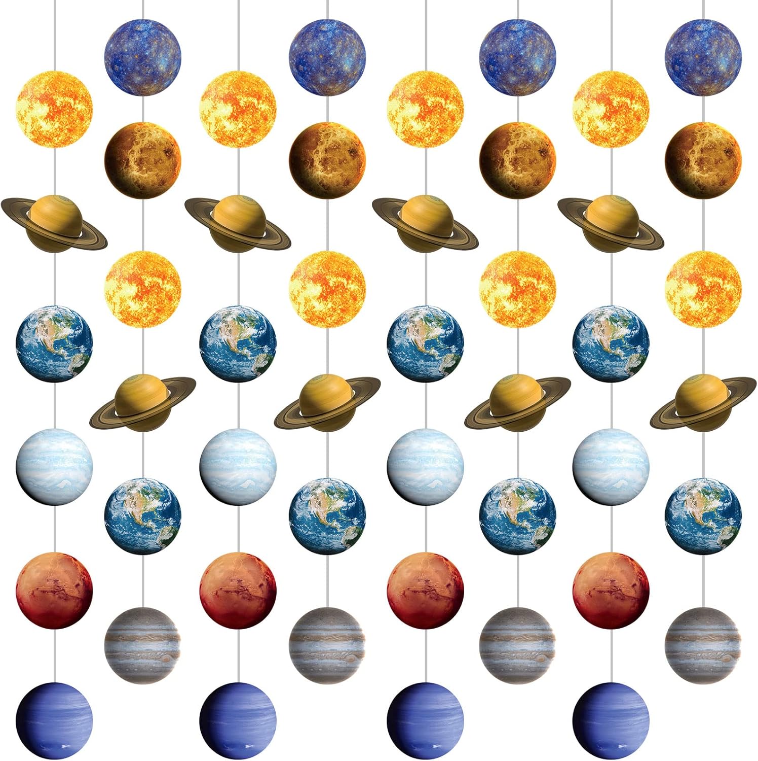 Amazon.com: Cindeer 8 Pieces Space Hanging Decorations Solar System ...