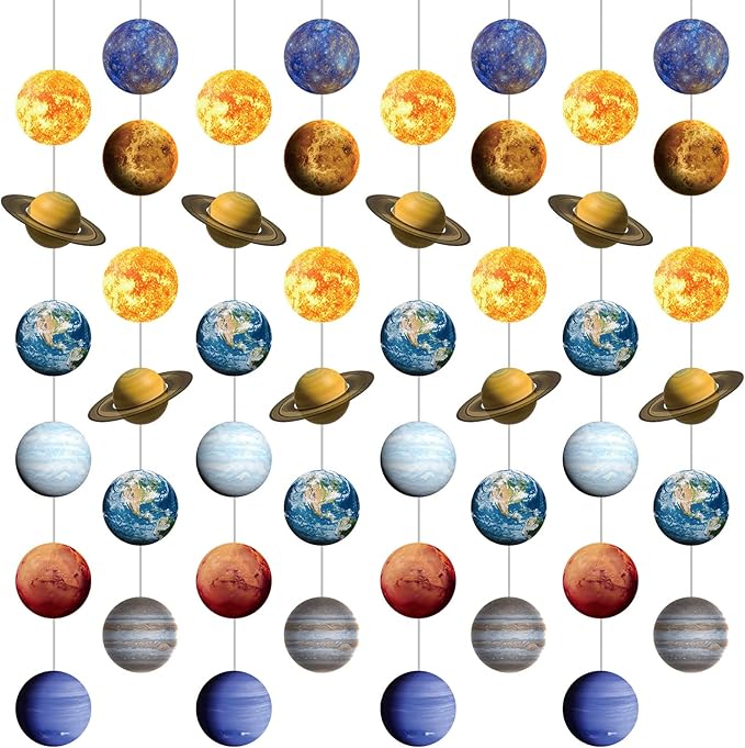 Amazon.com: Cindeer 8 Pieces Space Hanging Decorations Solar System ...
